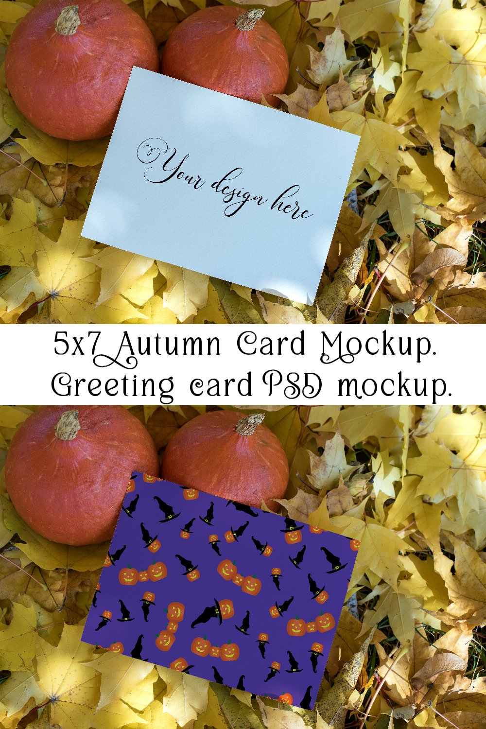5x7 Autumn Card Mockup. Fall Mockup. Greeting card mockup