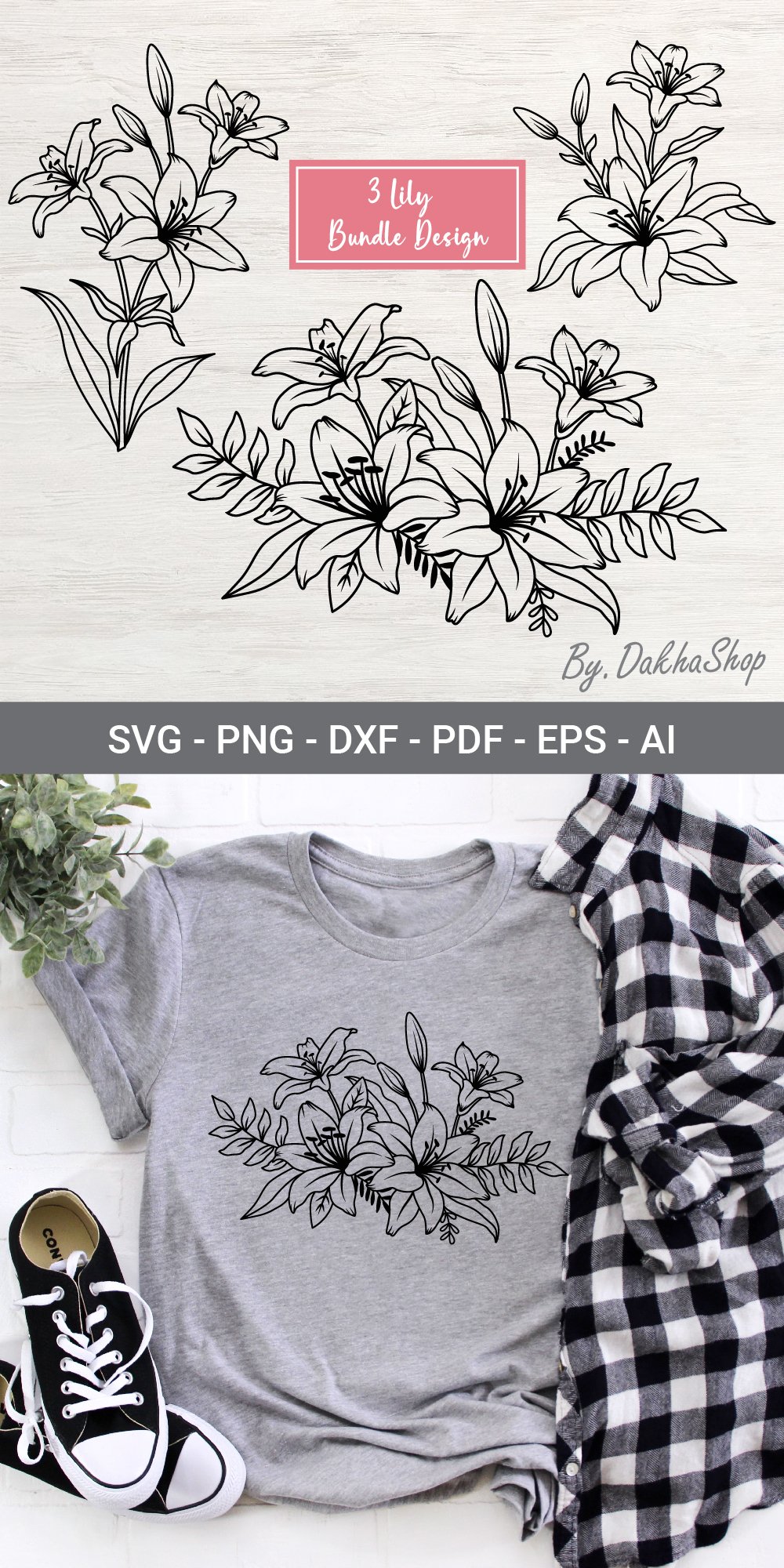 Flower Svg Bundle, Lily Svg, Lily Svg Bundle