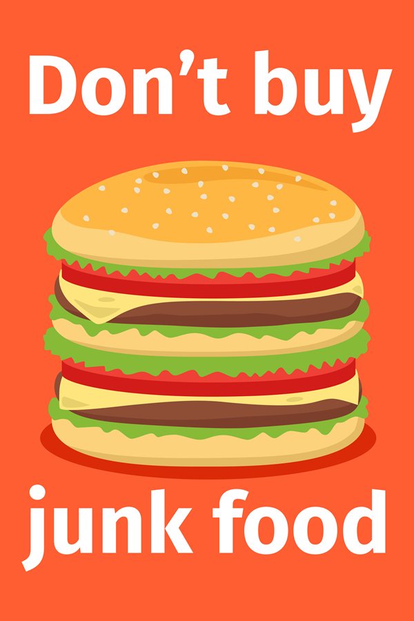 Junk food poster with burger