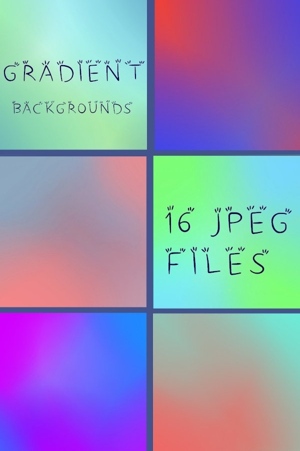Gradient backgrounds 16 jpeg files