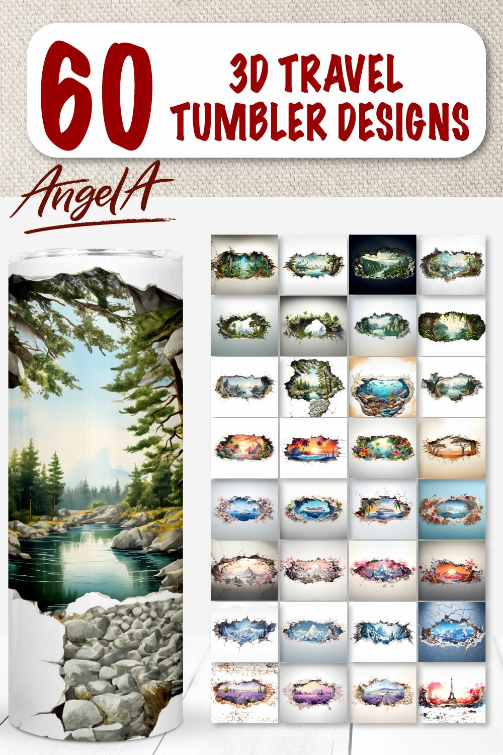 Travel tumbler wrap / Camping tumbler wrap / (3576881)