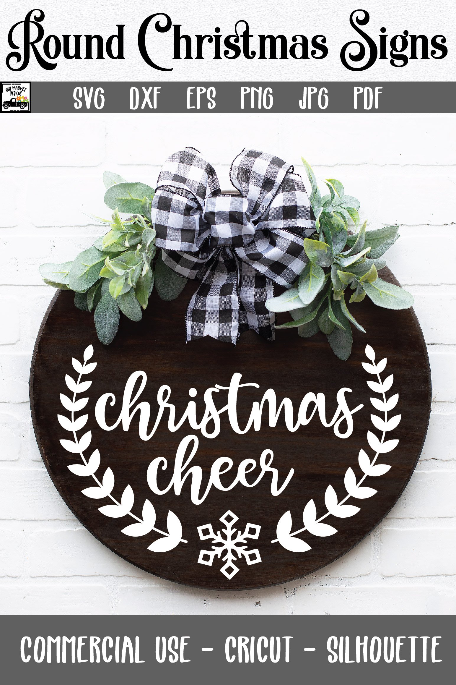 Christmas Cheer SVG File | Round Christmas Sign SVG File
