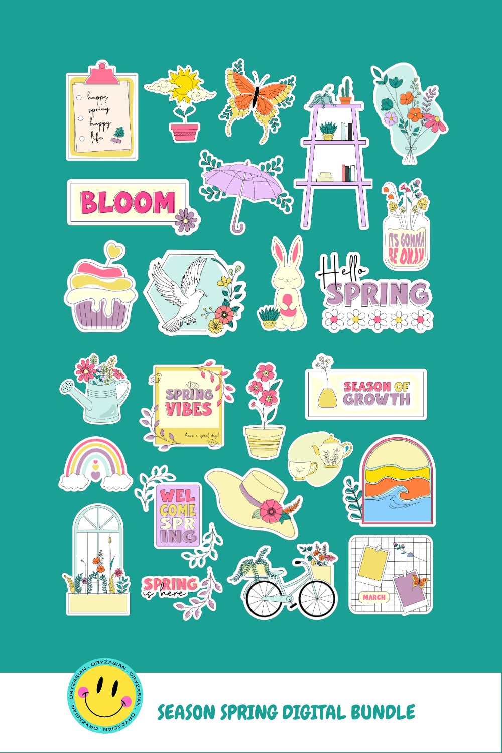 Season Spring Art Bundle | Printables Flower Spring PNG, SVG