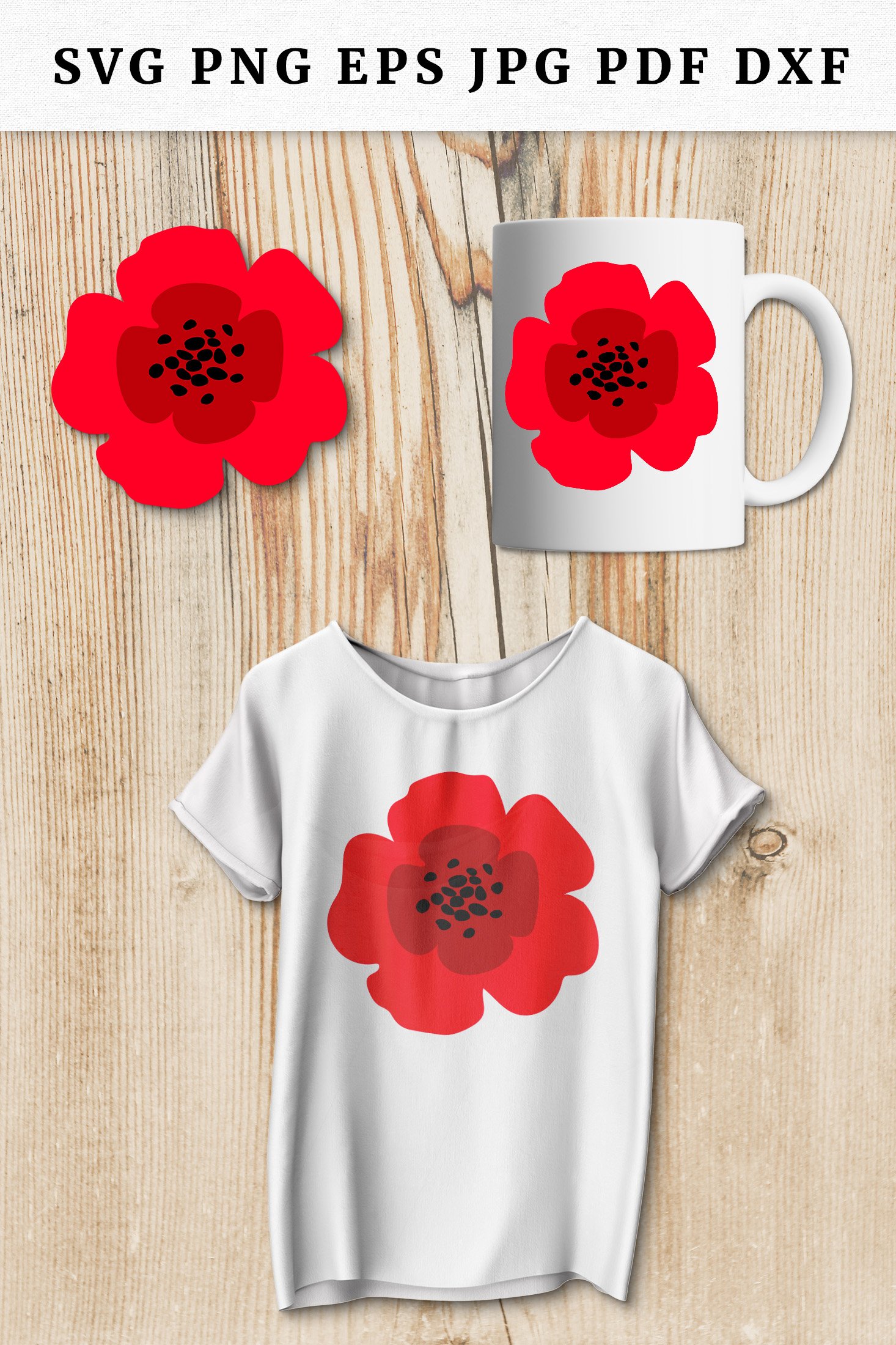 Remembrance Day Poppy Simple SVG Design Cut file