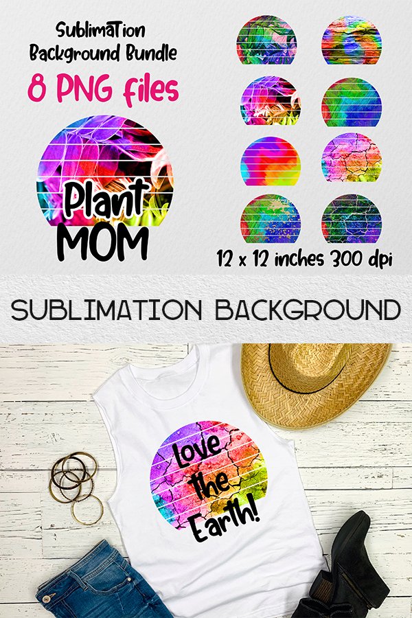 Circle Rainbow Backgrounds Bundle, Sublimation rainbow frame