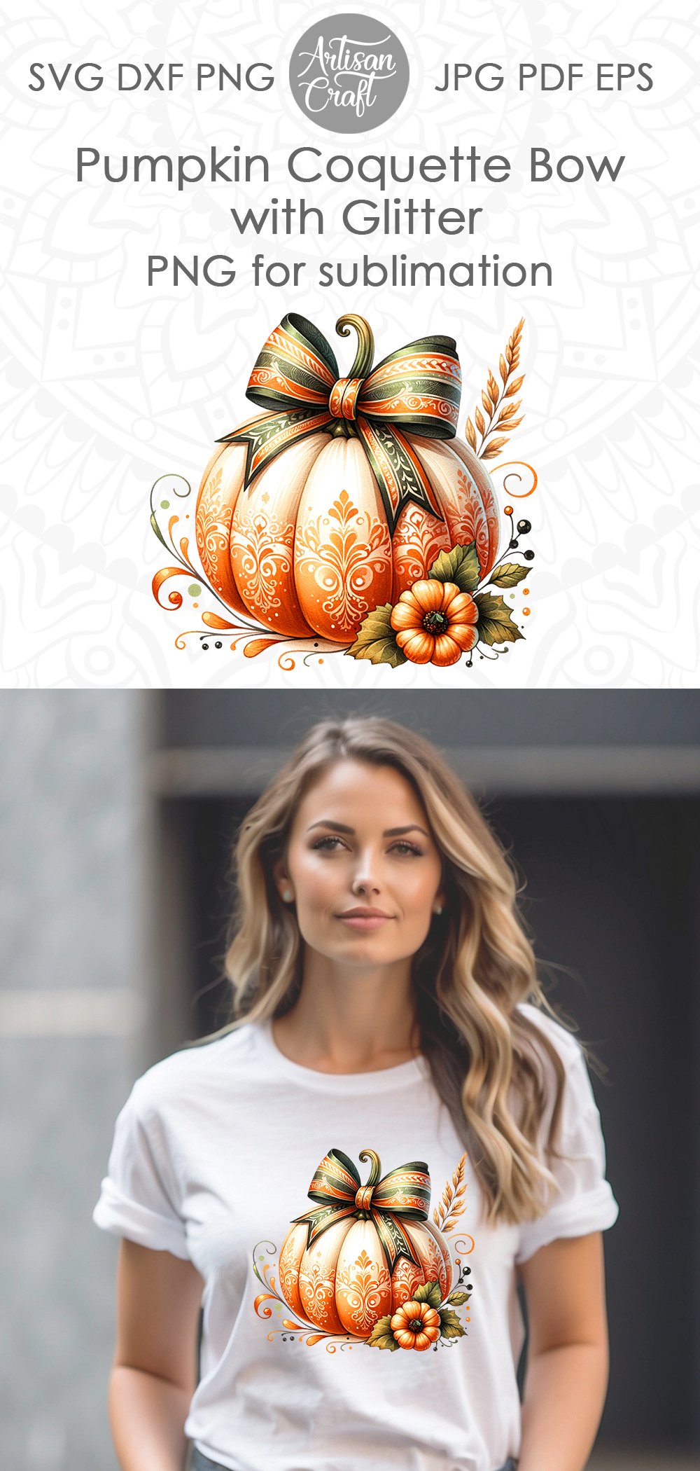 Pumpkin With Bow | Fall Coquette Bow | Fall Designs PNG