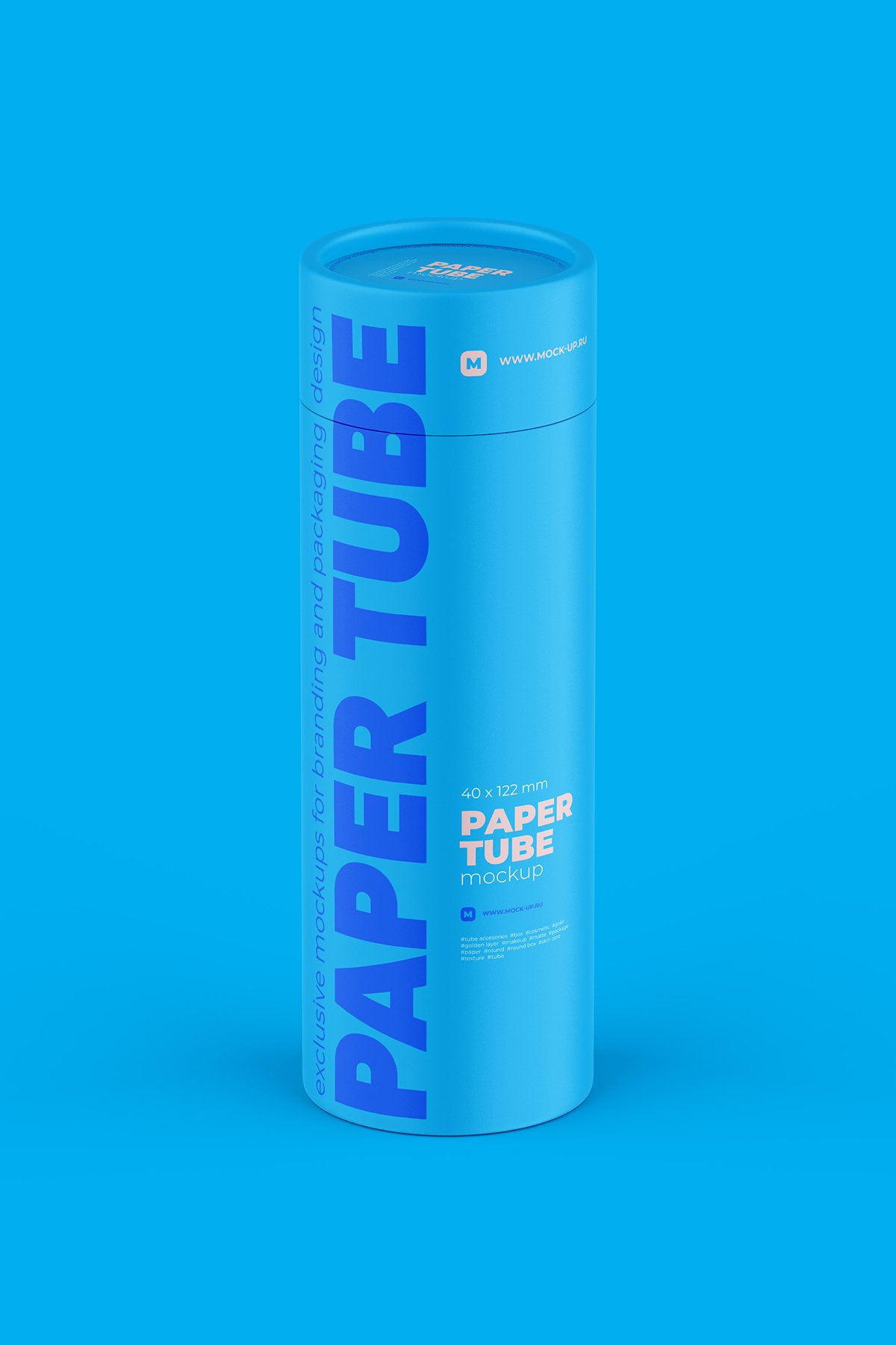 Closed Paper Tube Mockup 40x122mm