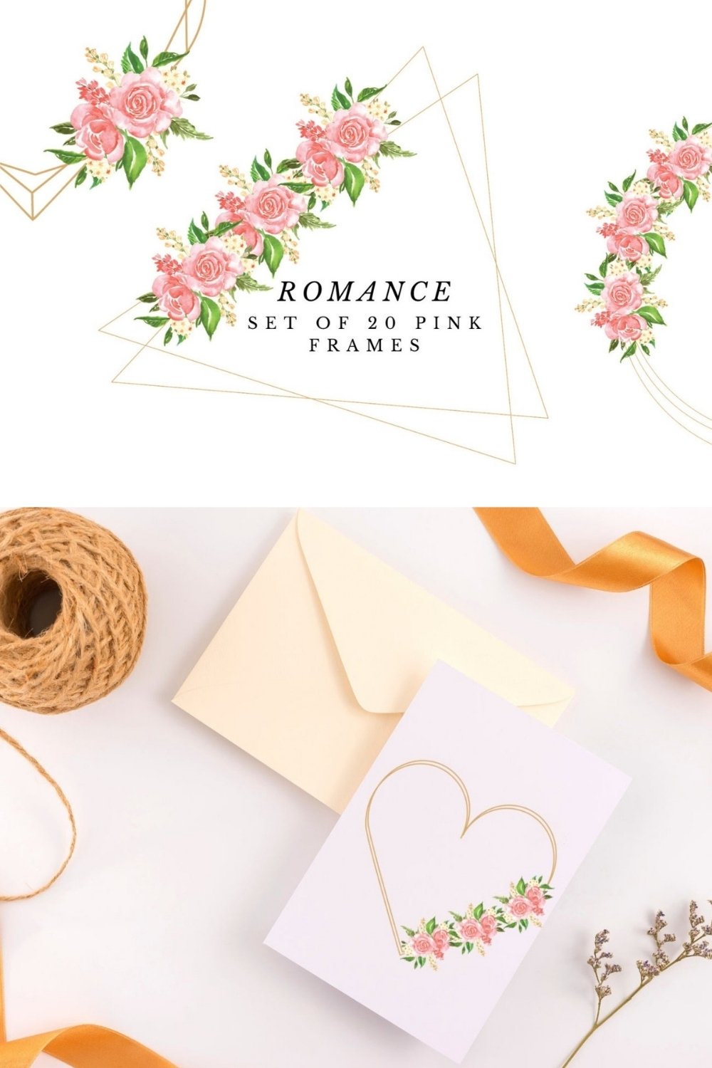 Geometric Gold Frames, Heart Frames