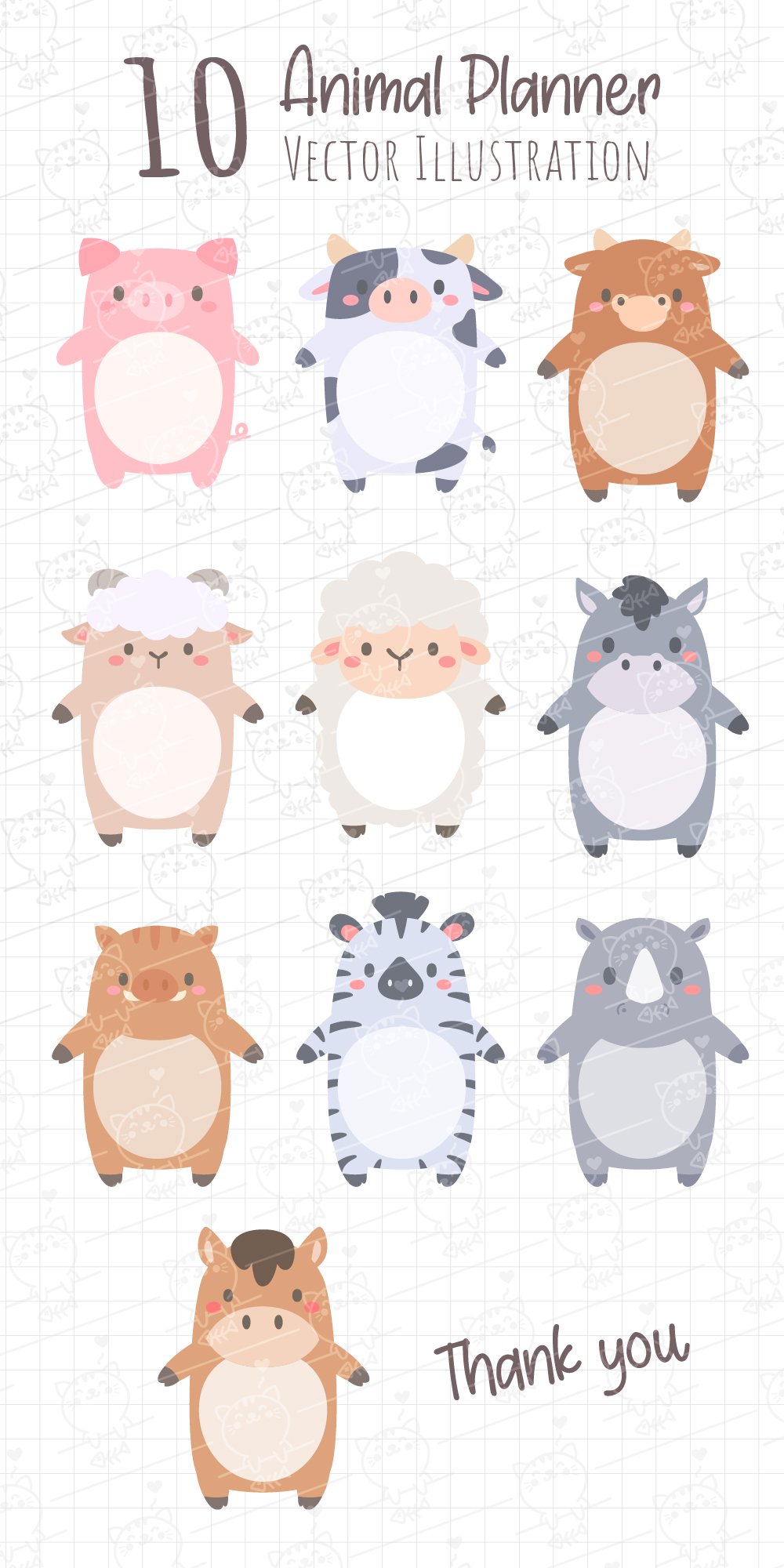 10 Animal Planner Clipart |Baby Animal PNG (2267184)