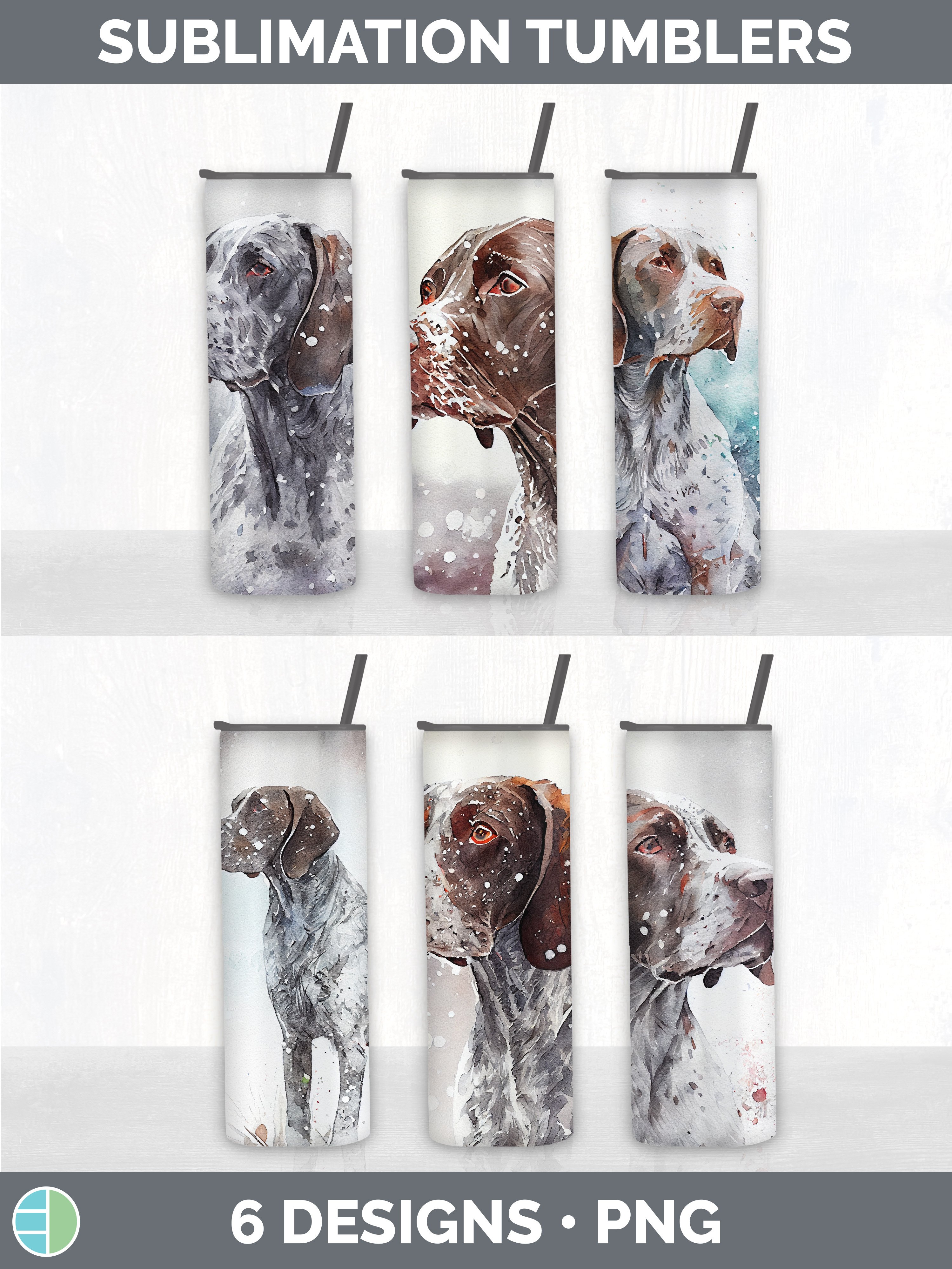 Snowy Shorthaired Pointer Tumbler Sublimation Bundle