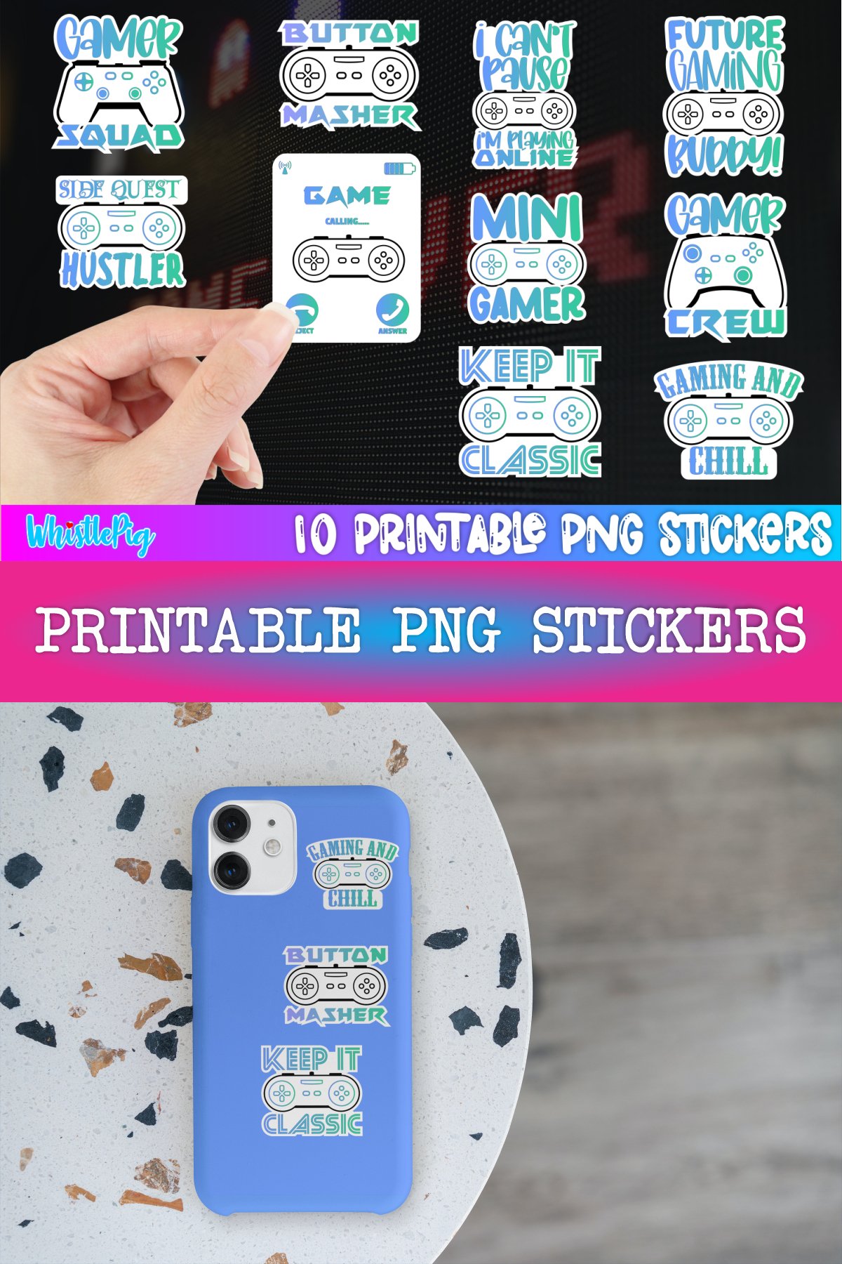 Video Game Printable Sticker Bundle Sticker Bundle Gaming