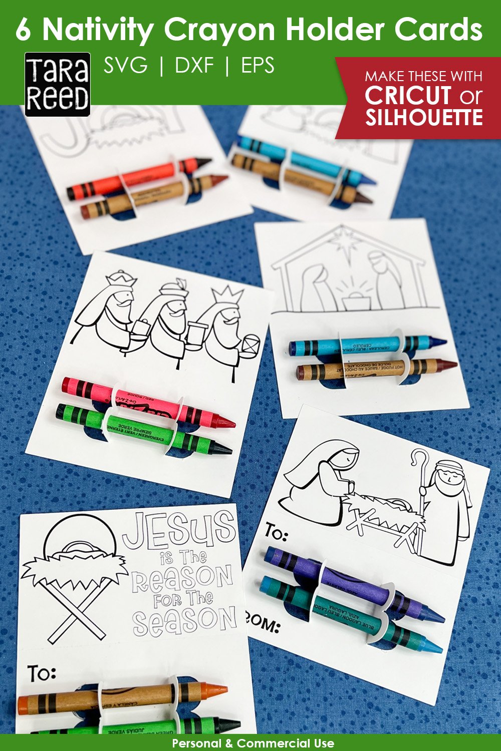 6 Nativity Coloring Cards for preschoolers with Cricut