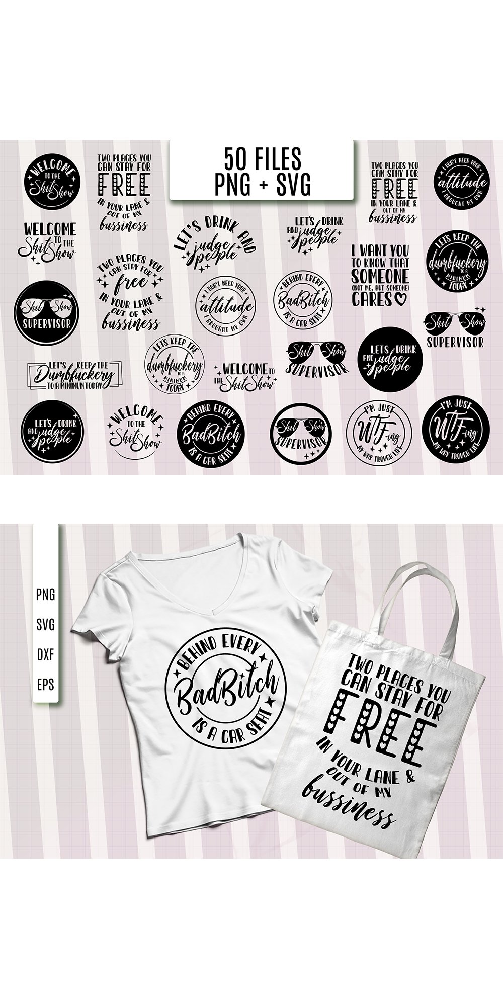 Funny Sarcastic Adult Quotes SVG PNG Bundle