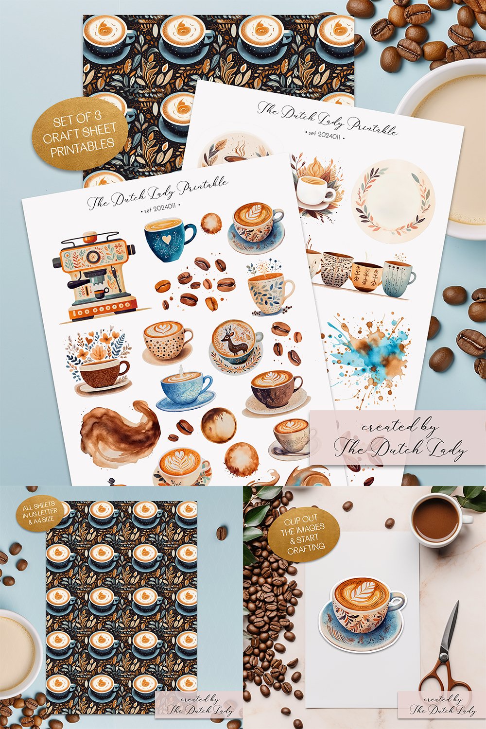 Coffee & Cappuccino Craft Sheet Set