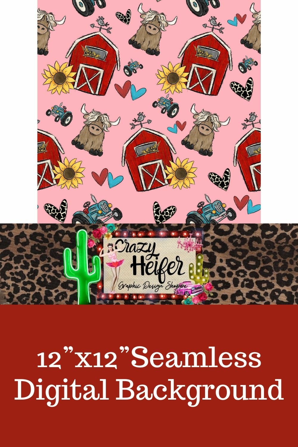 Seamless farm girl pattern digital paperJPG