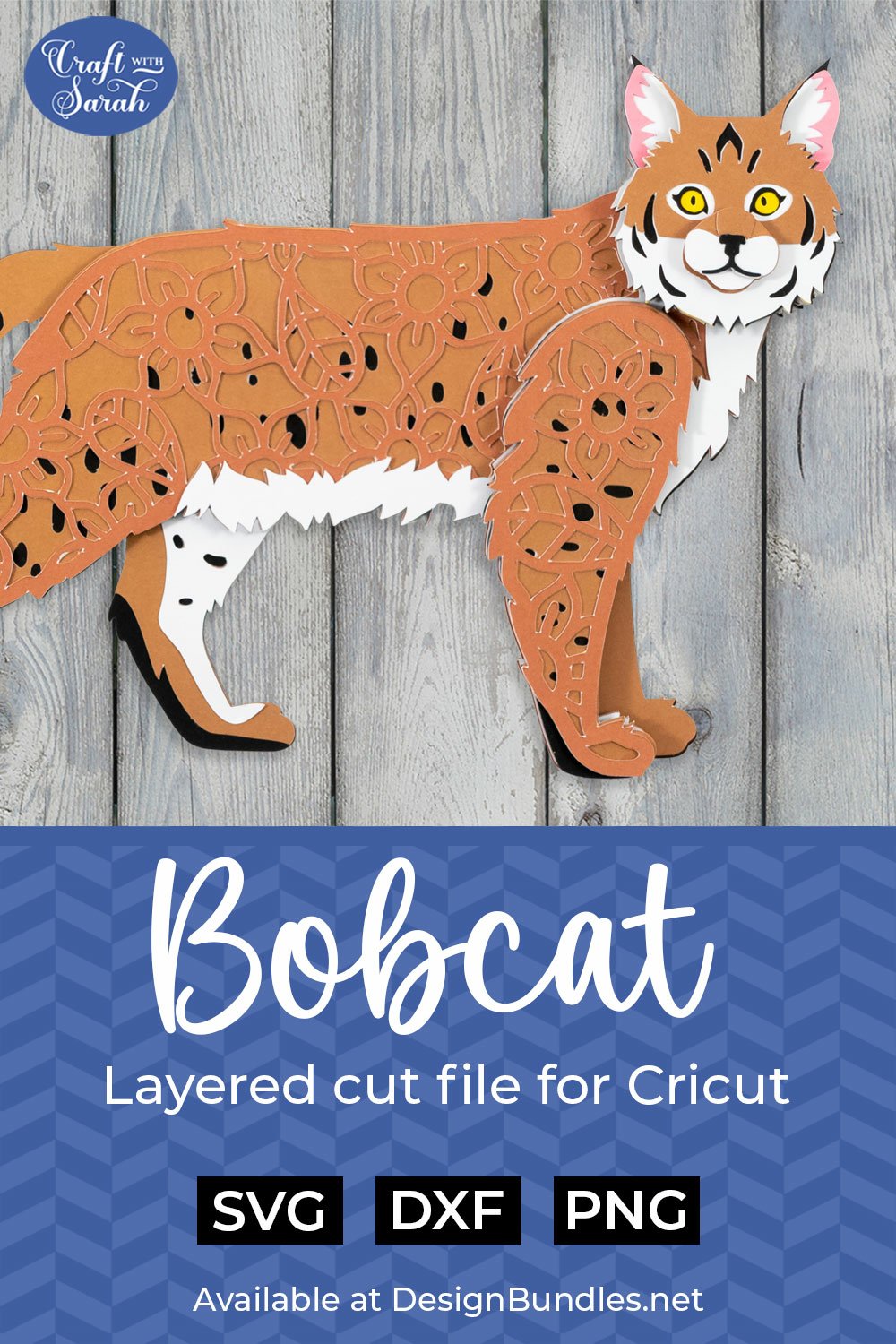 Bobcat SVG | 3D Layered Bob Cat SVG | Big Cat SVG