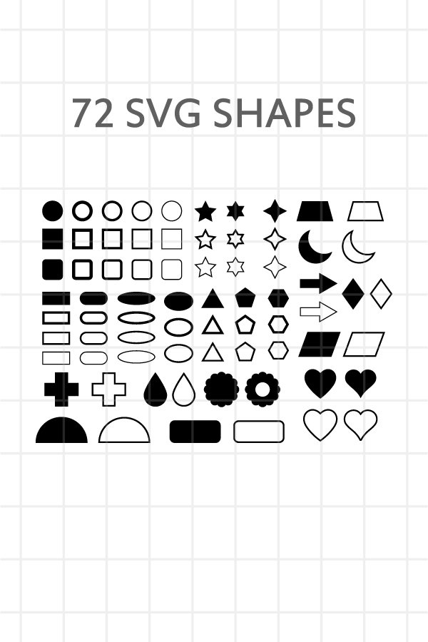 Basic shapes SVG, Cut File Clipart for Silhouette and Cricut