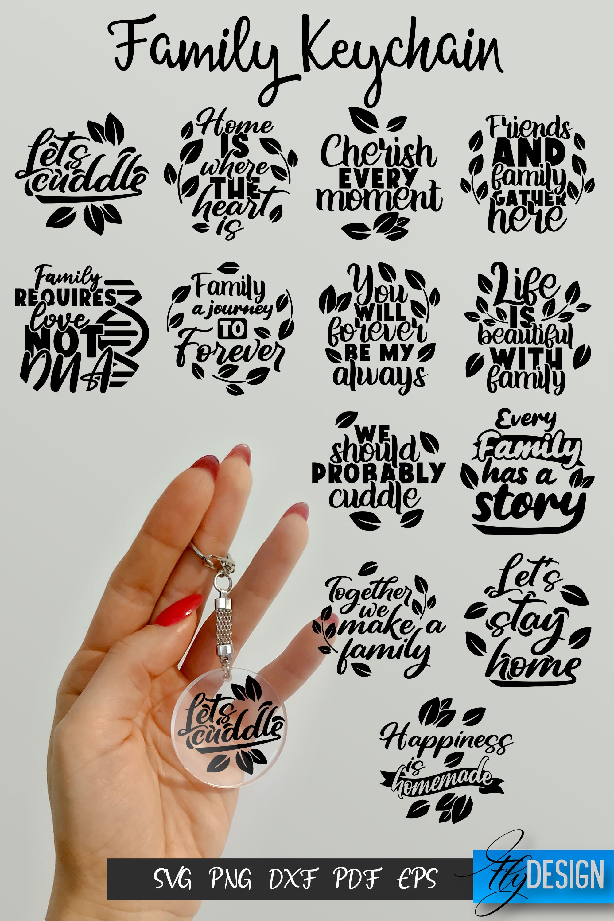 Family Keychain SVG Bundle, Family Sayings, Family Keychain