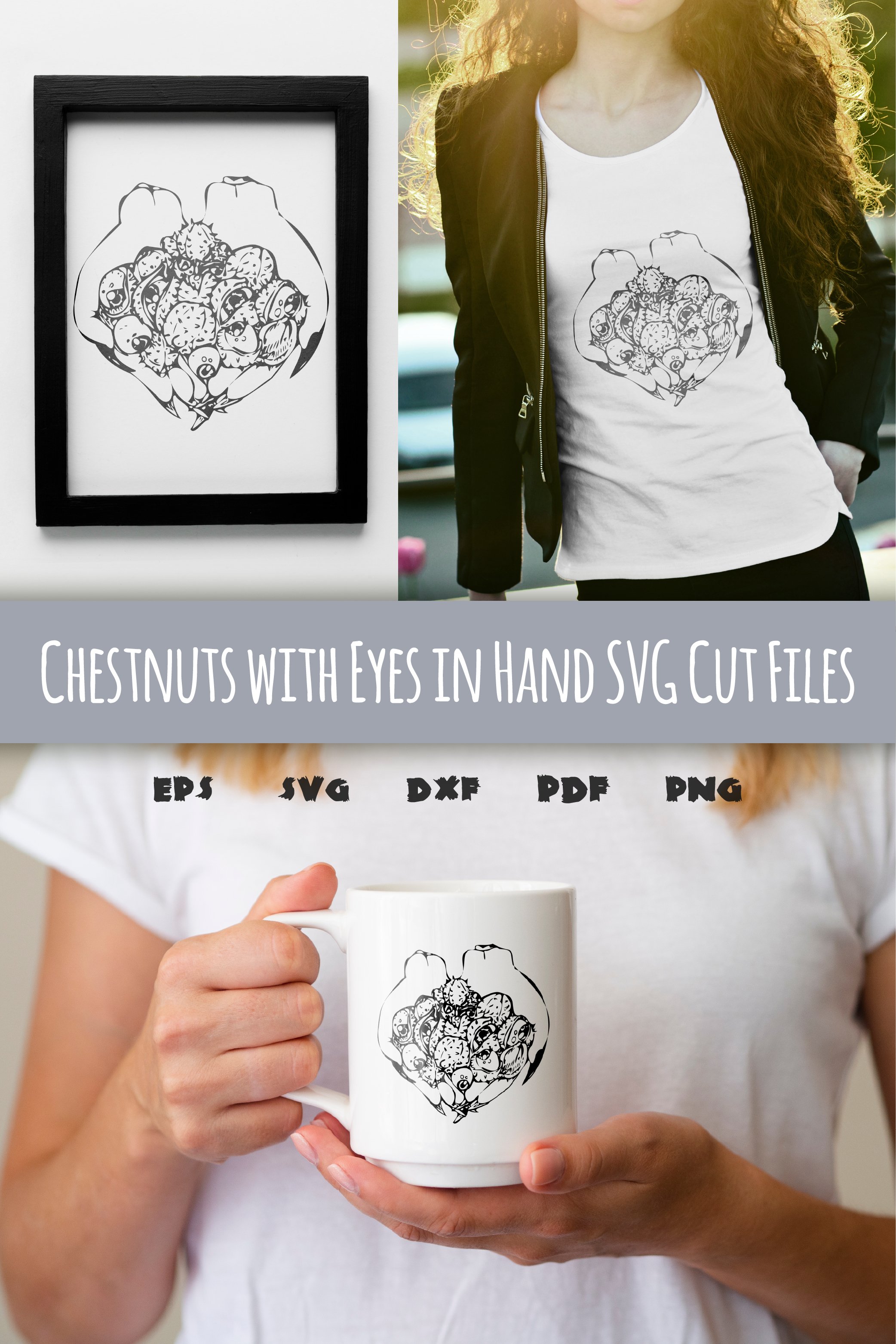 Chestnuts with Eyes in Hand SVG Cut Files. (2194261)