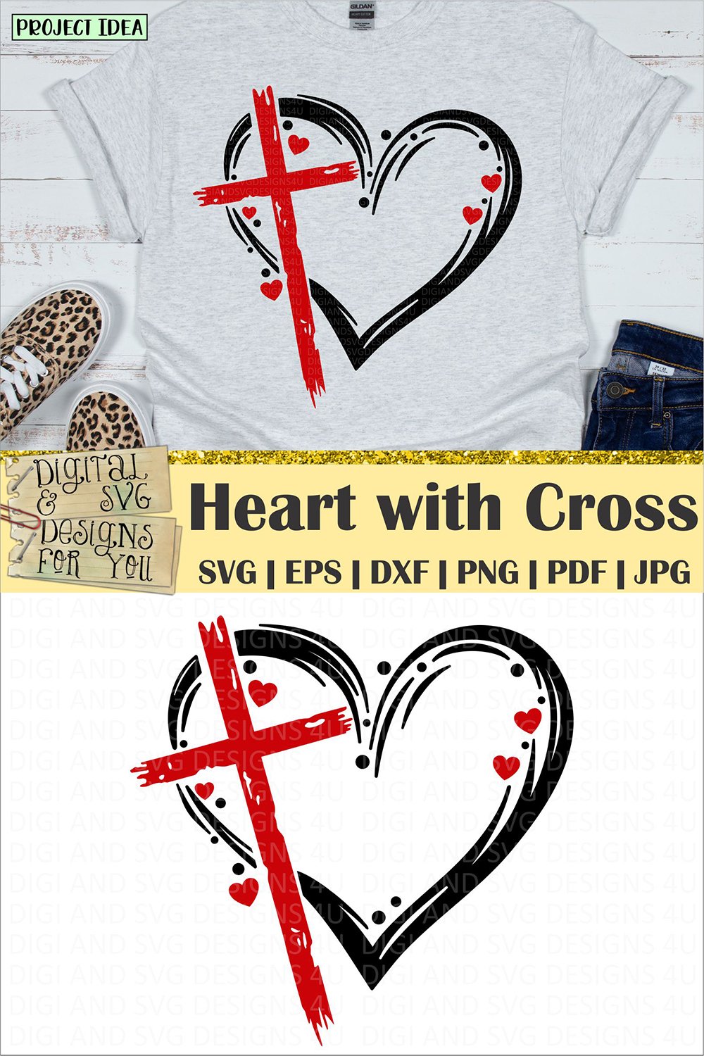 Heart with cross SVG | Cross svg | Heart svg | cross heart