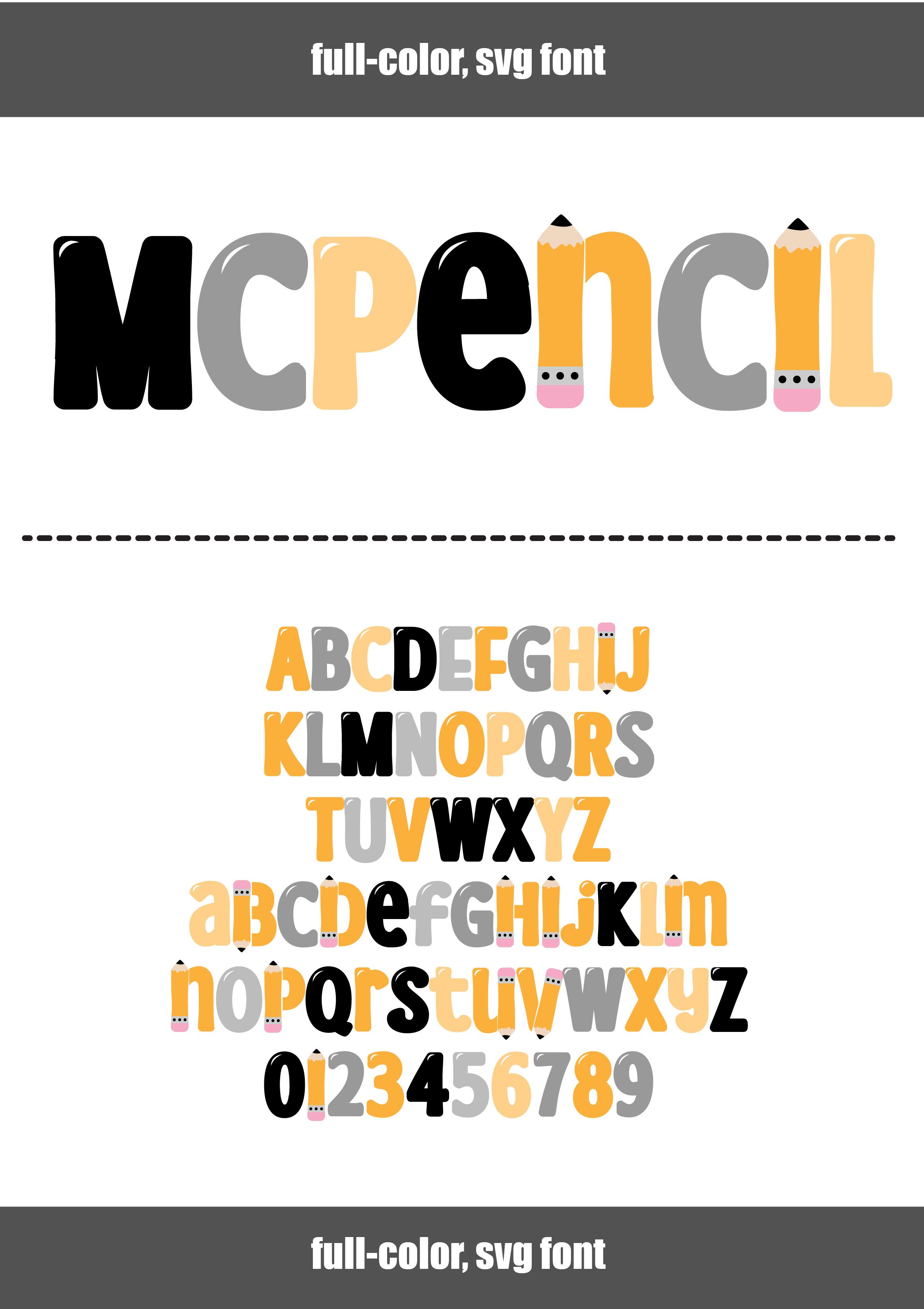 Full Color SVG school and teacher font