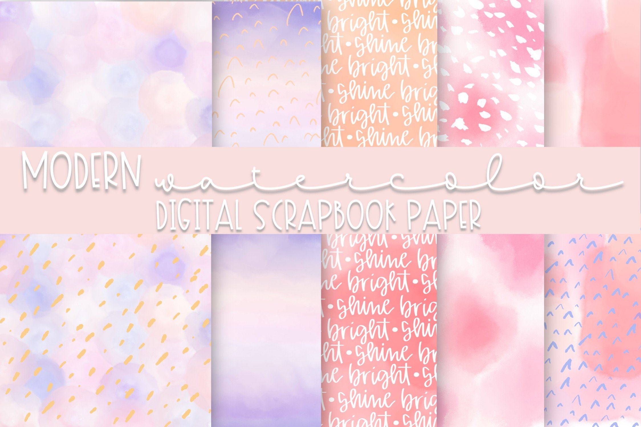 Modern Watercolor Scrapbook Paper | Modern Design
