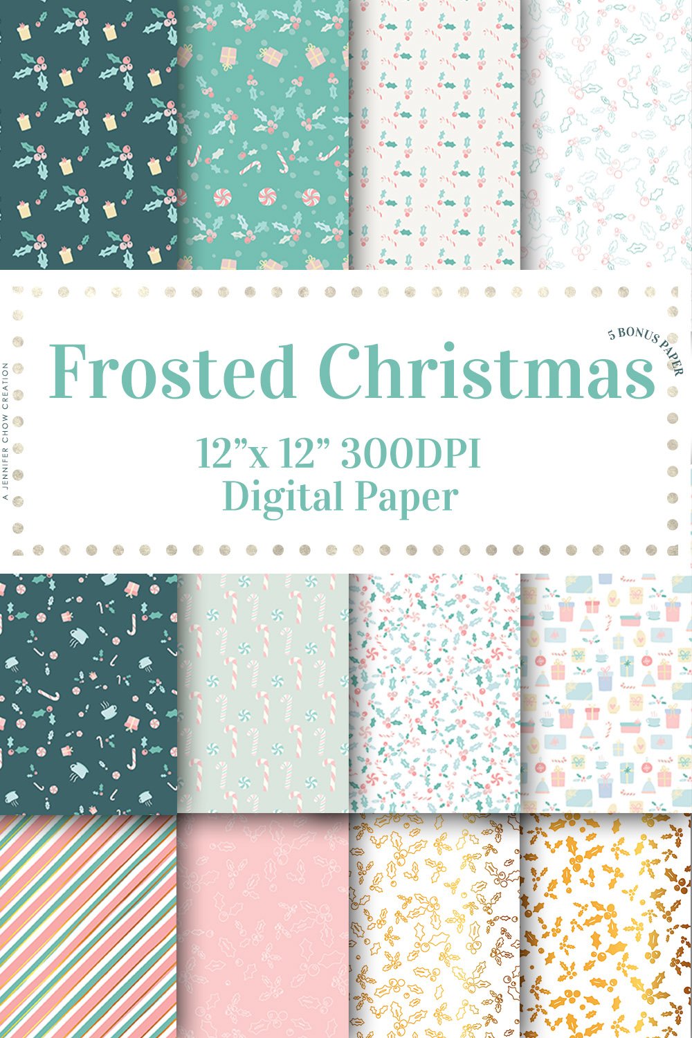 Frosted Christmas Digital Paper