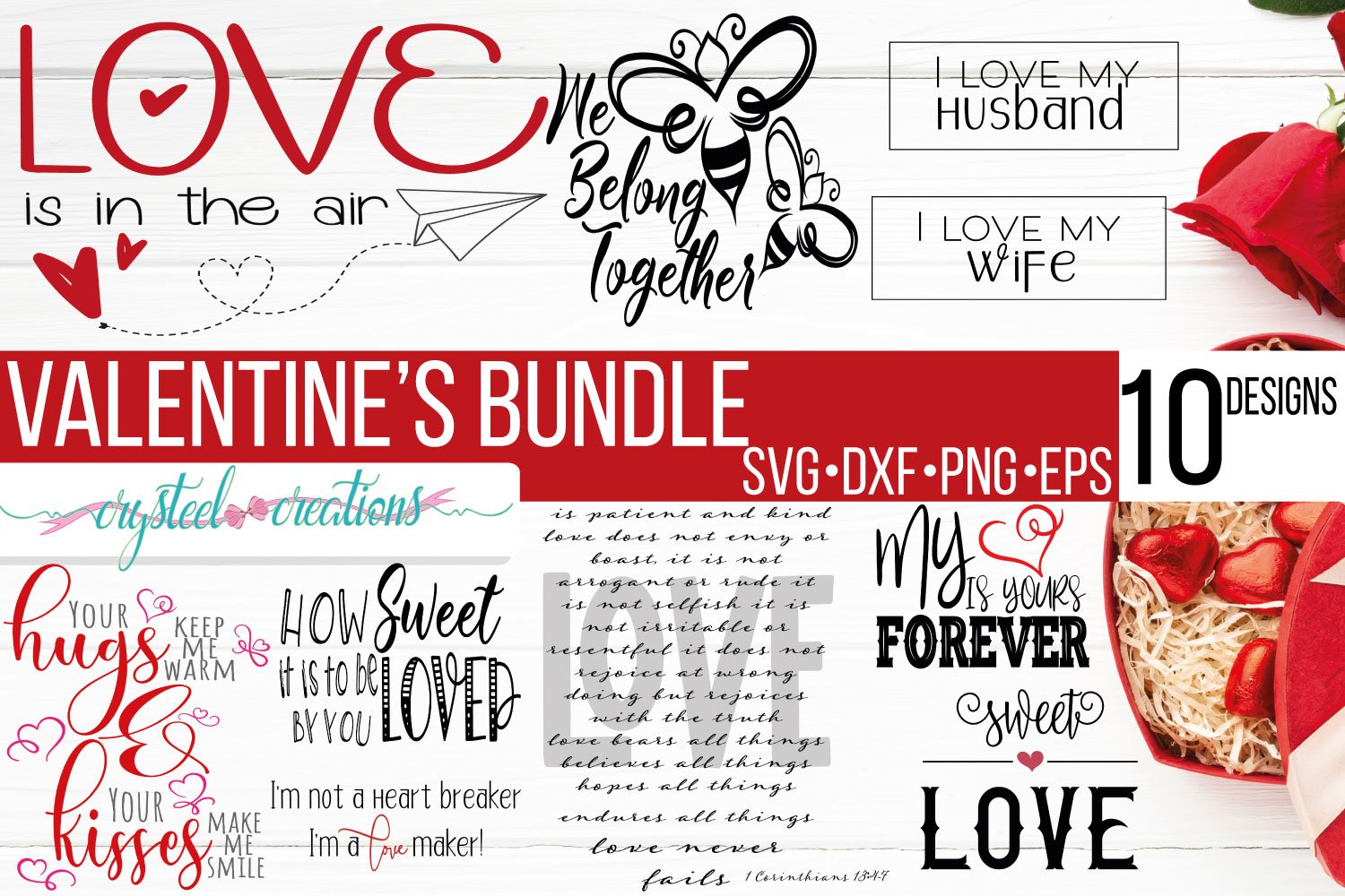 Valentine's Bundle 1 SVG, DXF, PNG, EPS