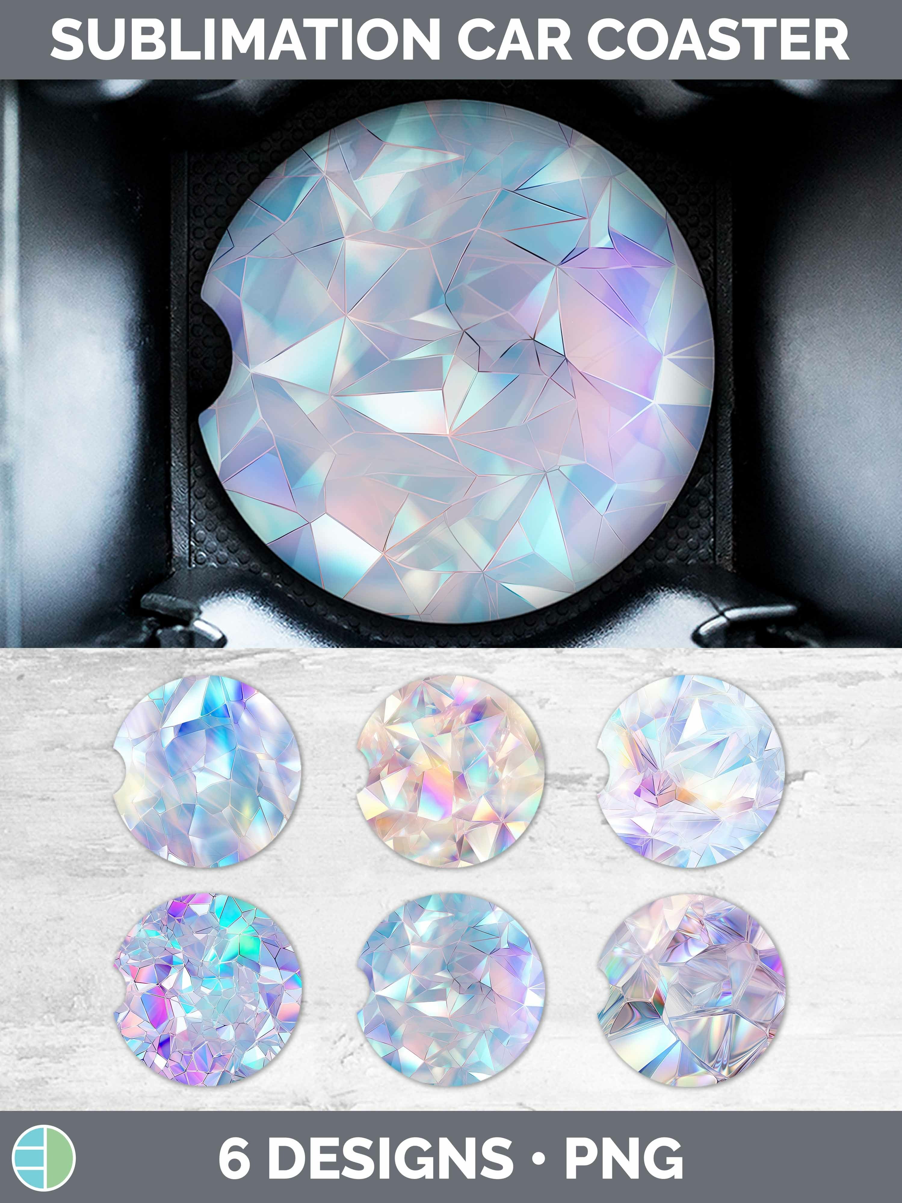 Holographic Rainbow Car Coaster | Bundle Coaster Designs