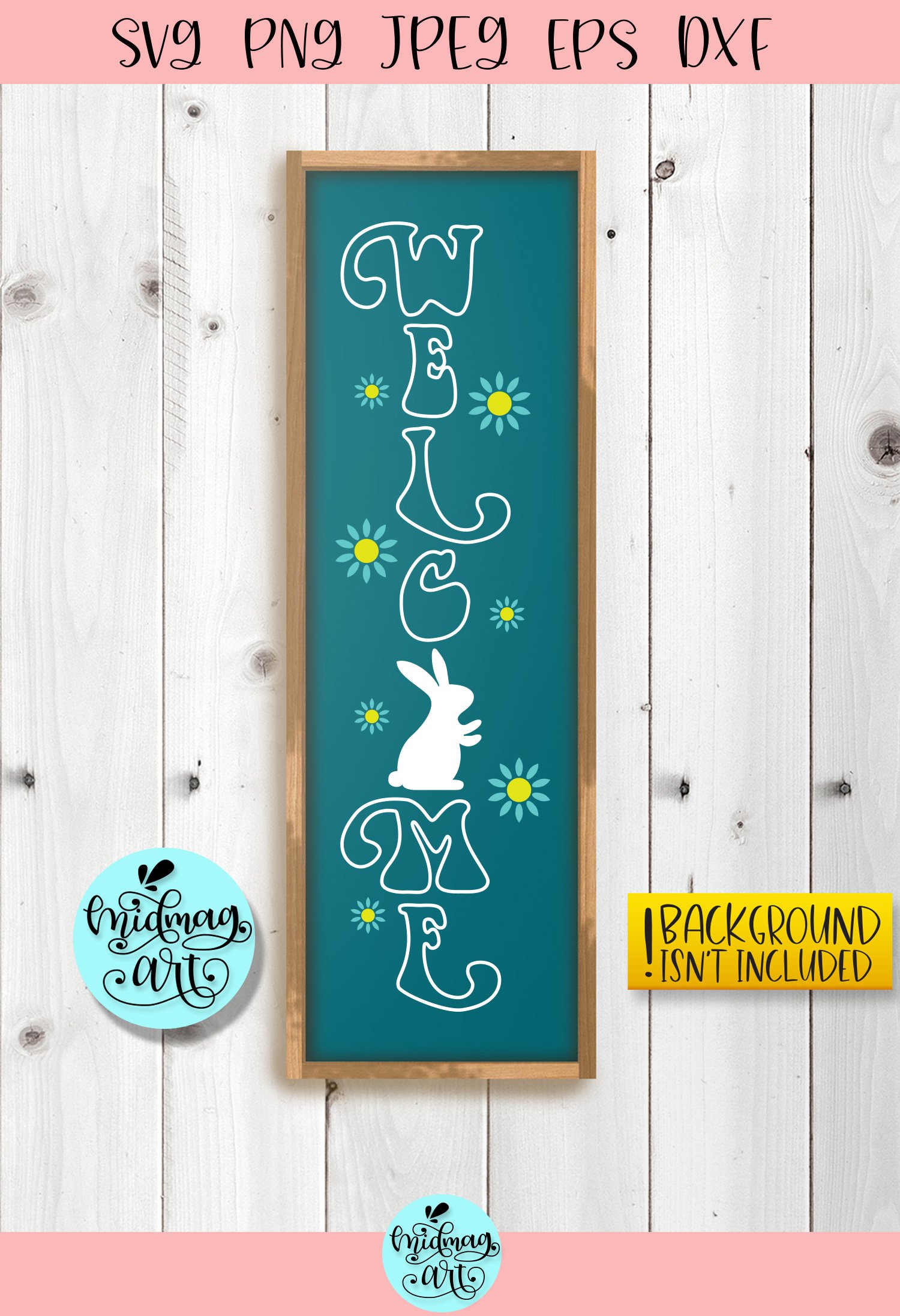 Welcome spring porch sign svg, spring cut file