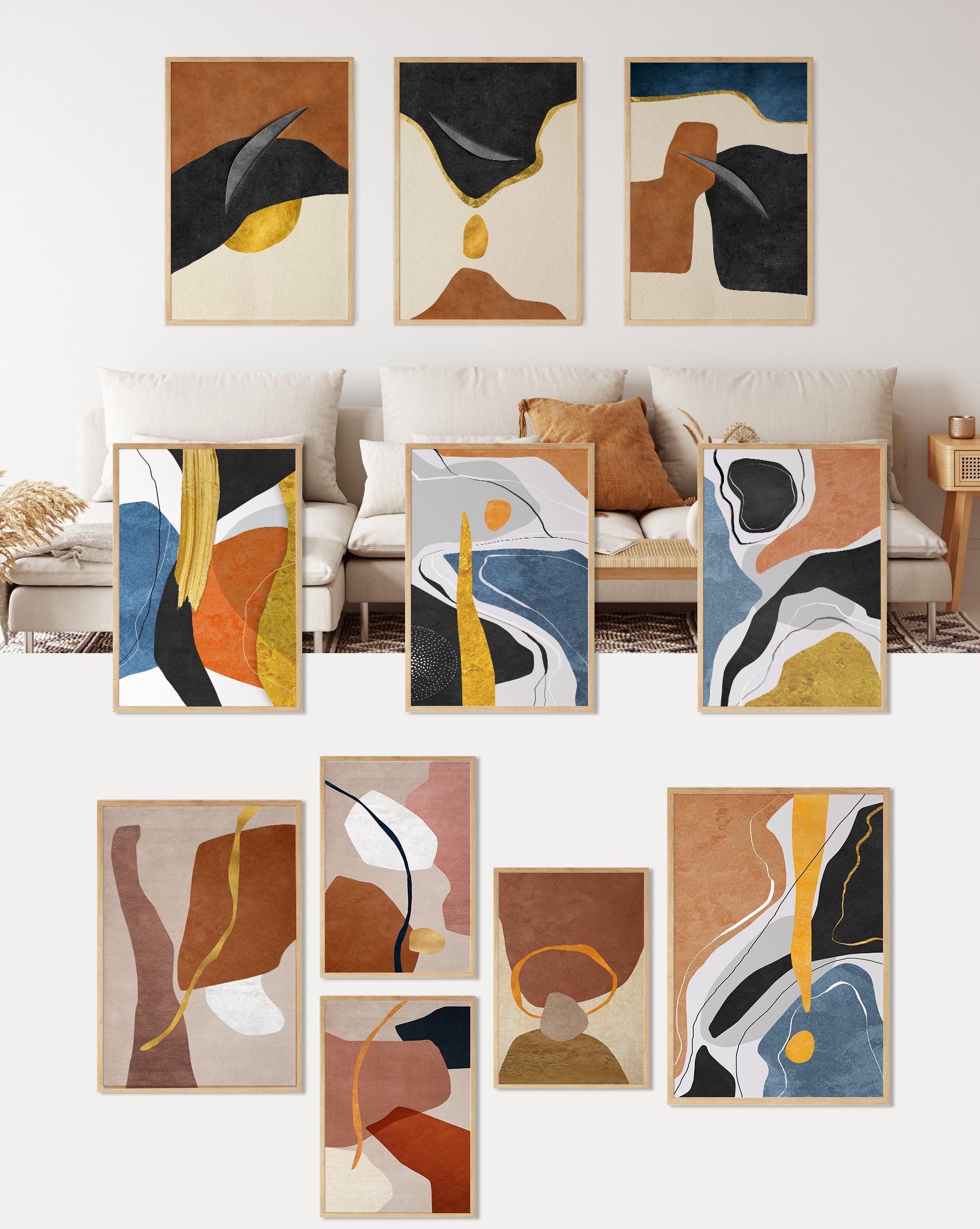 Modern style abstract geometric illustration art pattern