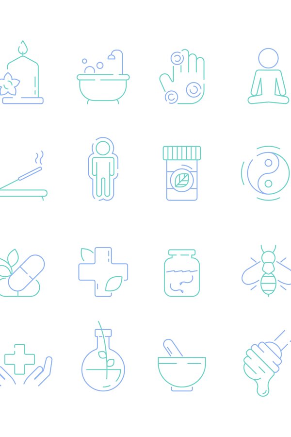 Traditional naturopathy icon. Alternative herbal medicine vi