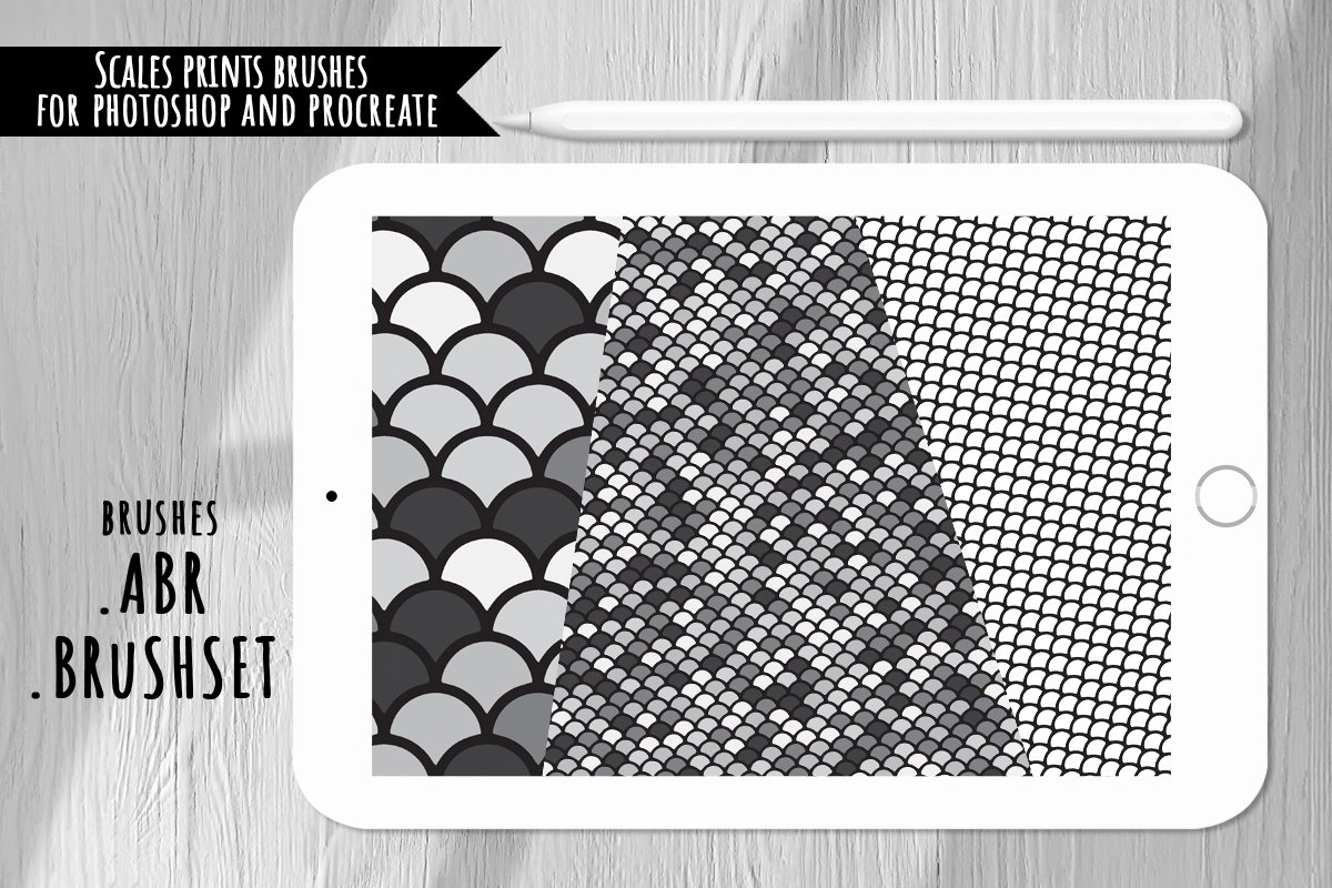 Scales prints brushes for Photoshop, Procreate