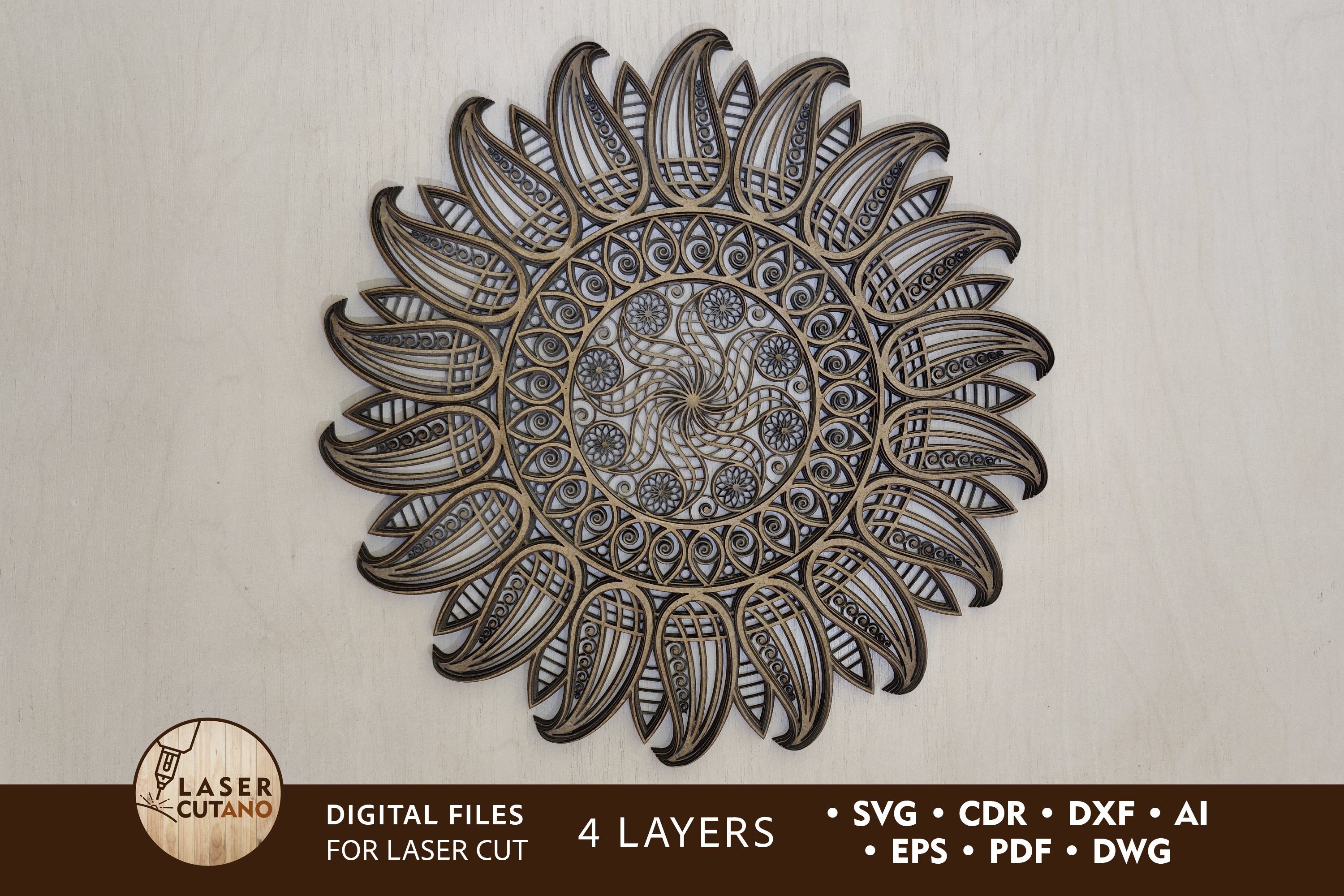The Sun - Multilayer Cut File for Laser Cut, Cricut, CNC