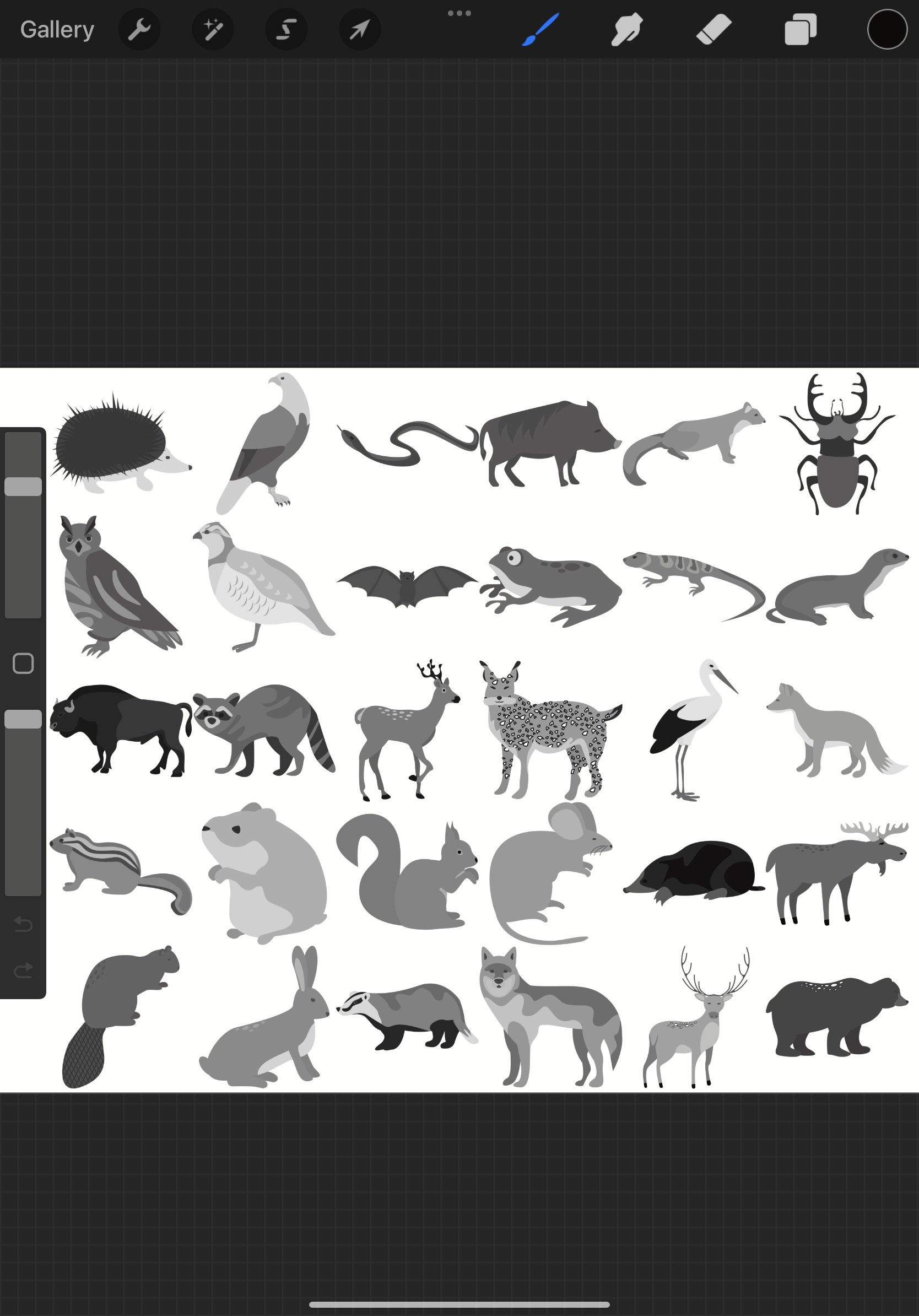 Forest Animals Set 1 Procreate Brush Stamps, 30 Animals