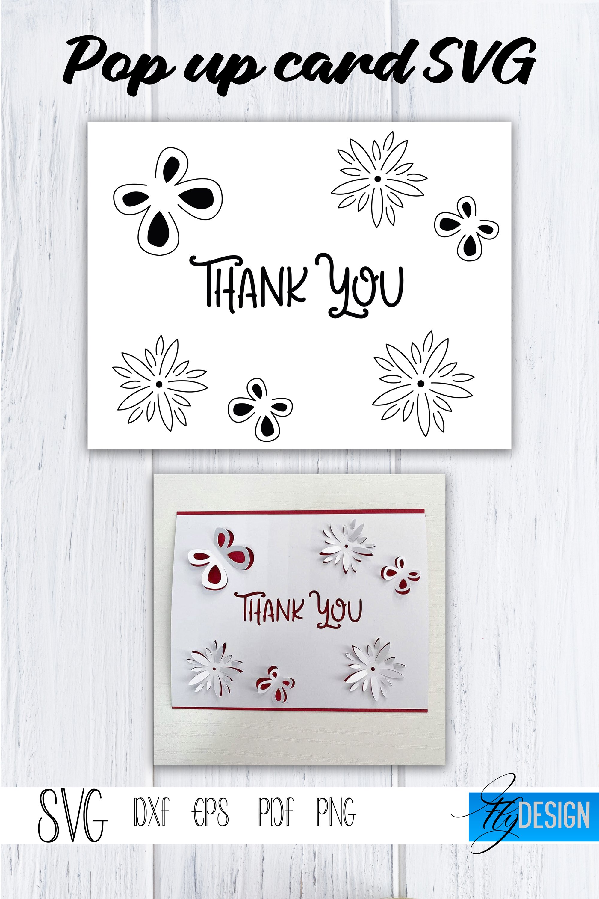 Pop Up Card SVG | 3d Card SVG Design | Flowers (3264399)