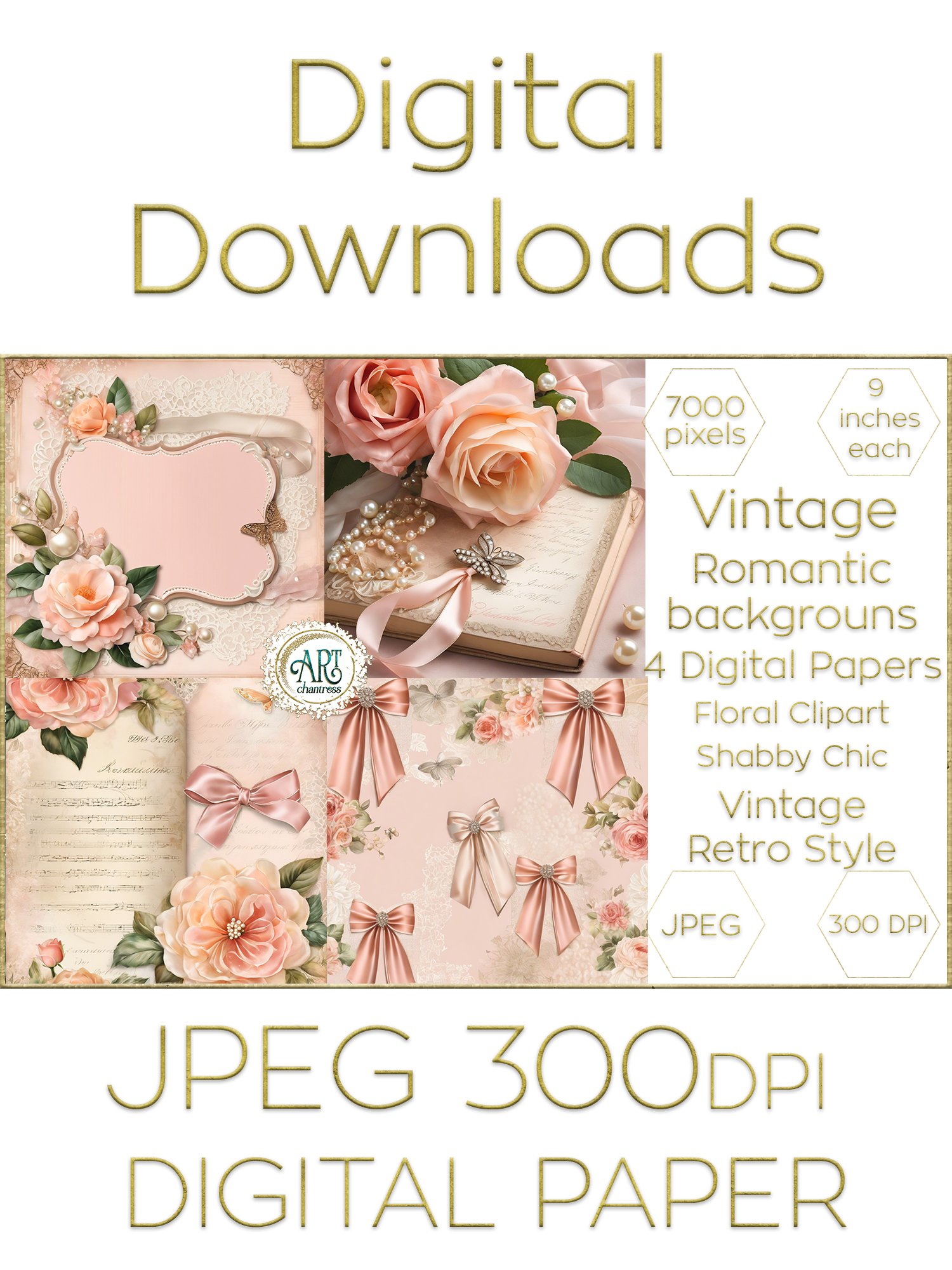 Spring Watercolor Flowers Romantic Floral Digital (4018469)