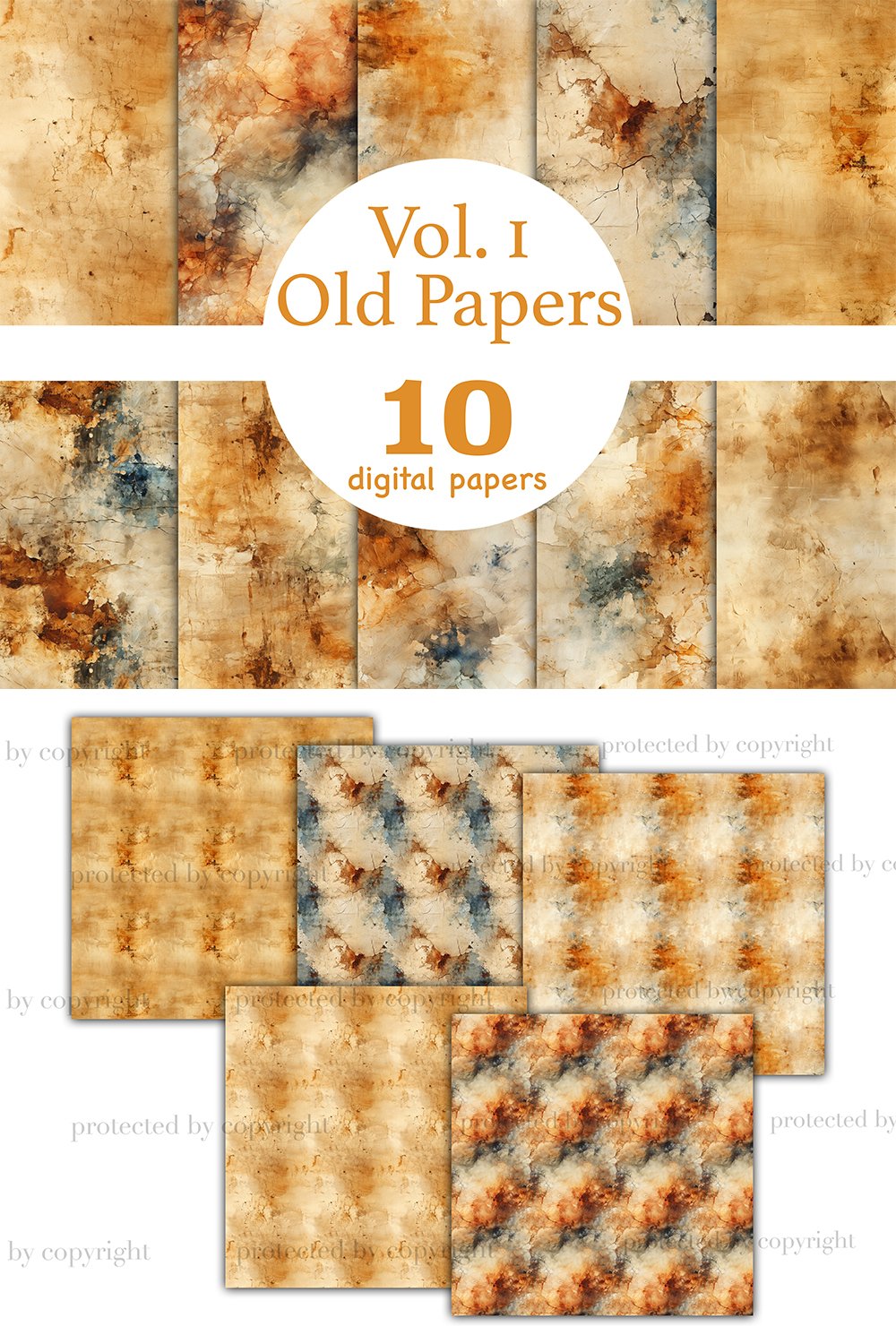 Old Digital Papers Bundle | Antique Pattern Background