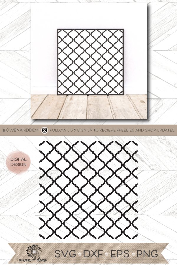 Quatrefoil SVG - Square Cut File