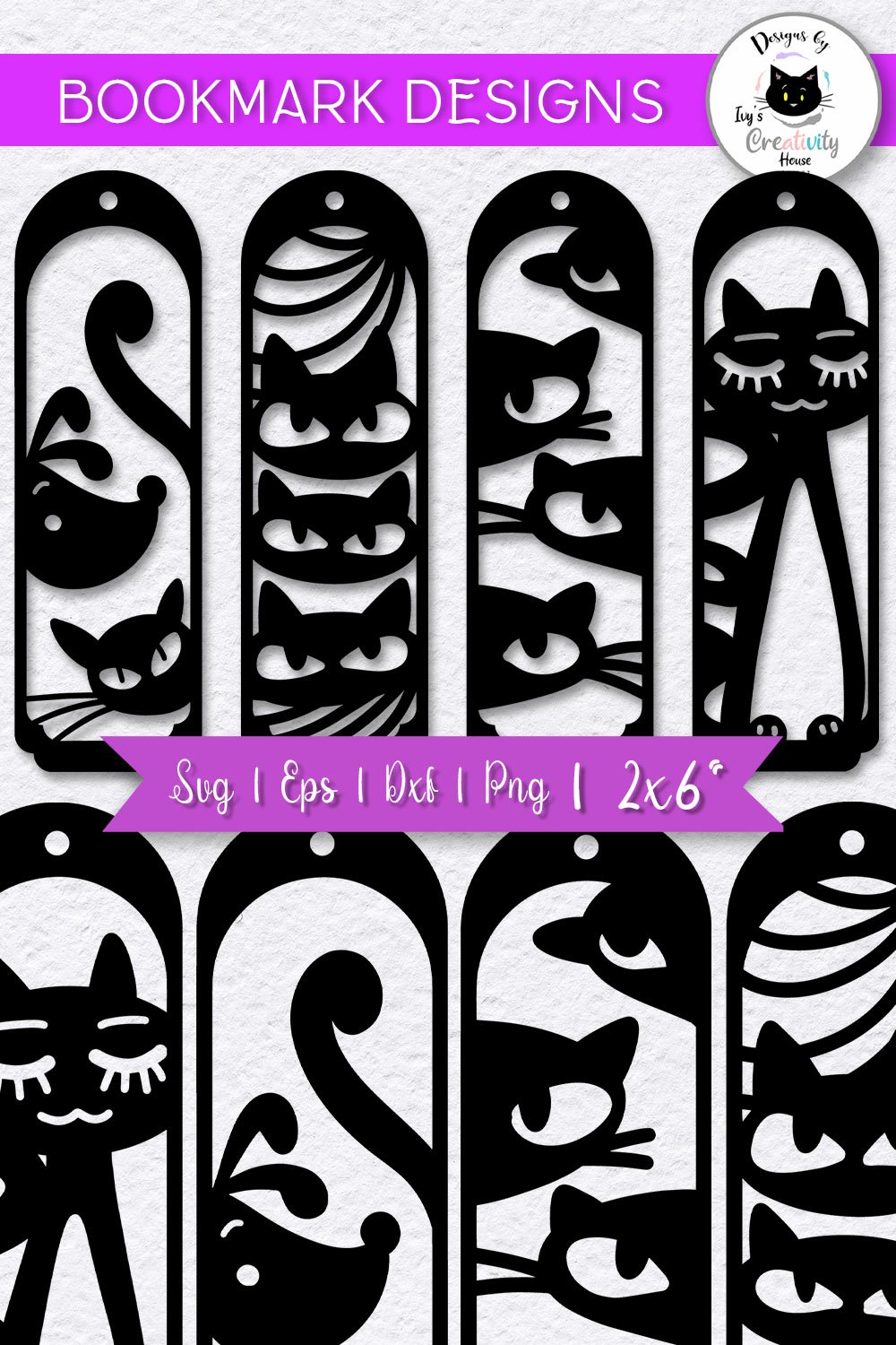 Cat Bookmark Designs | Animal Paper cut Bookmarks