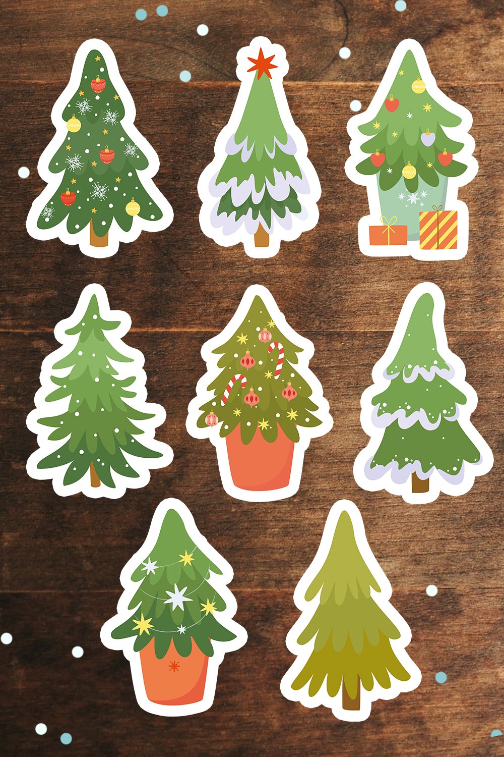 Printable Christmas tree stickers