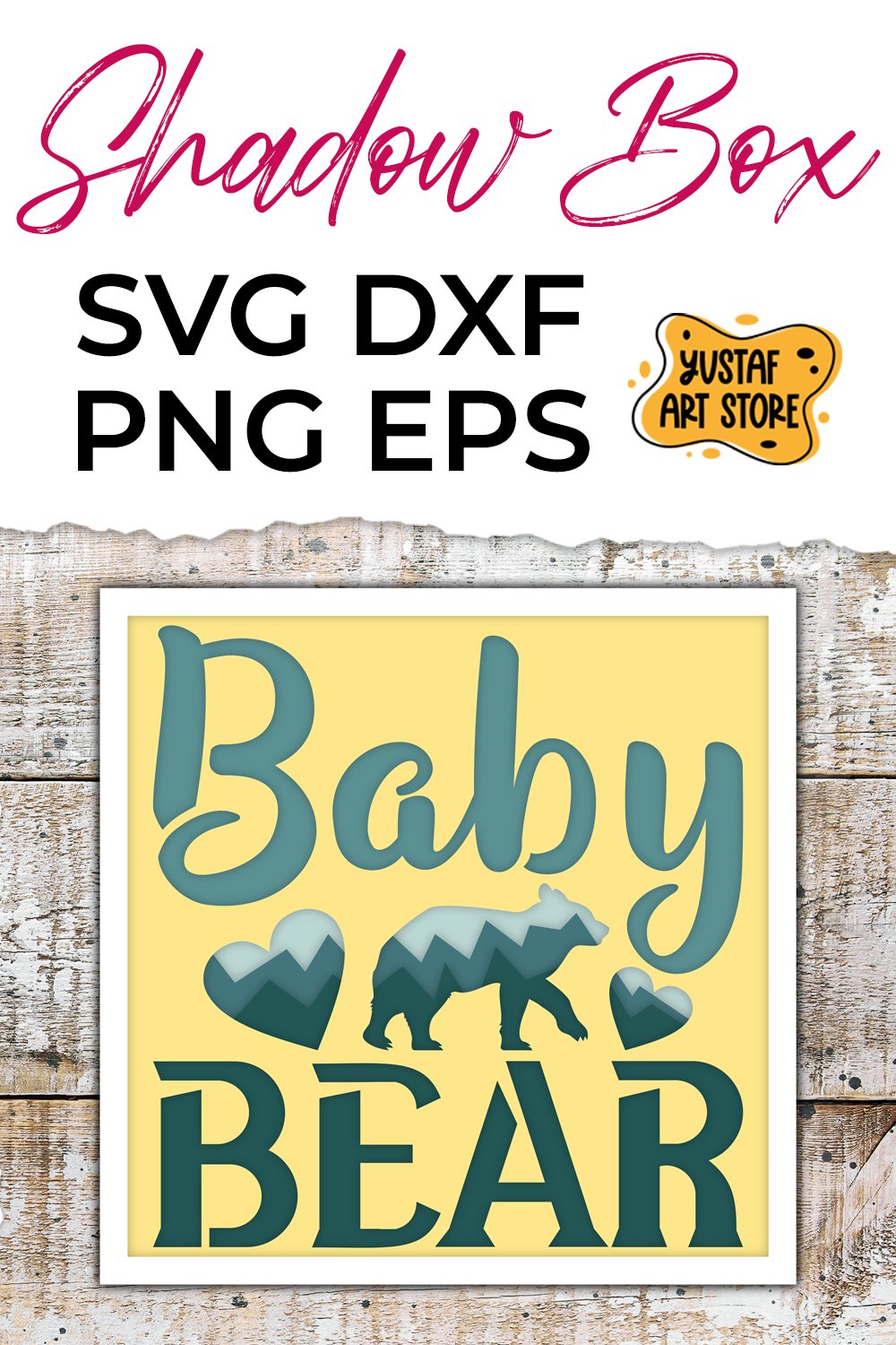 Light/Shadow box Baby Bear 3d layered paper cut