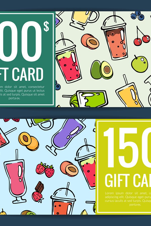 Vector doodle smoothie discount or gift voucher