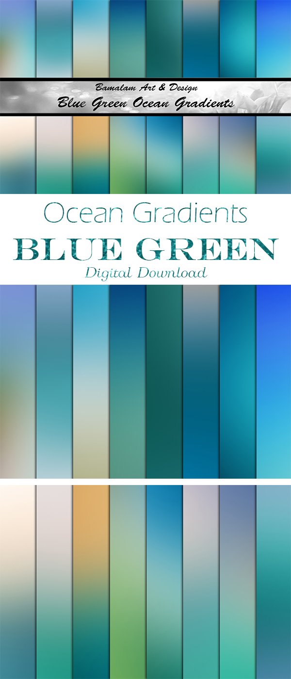 Blue Green Ocean Shades Gradient Backgrounds