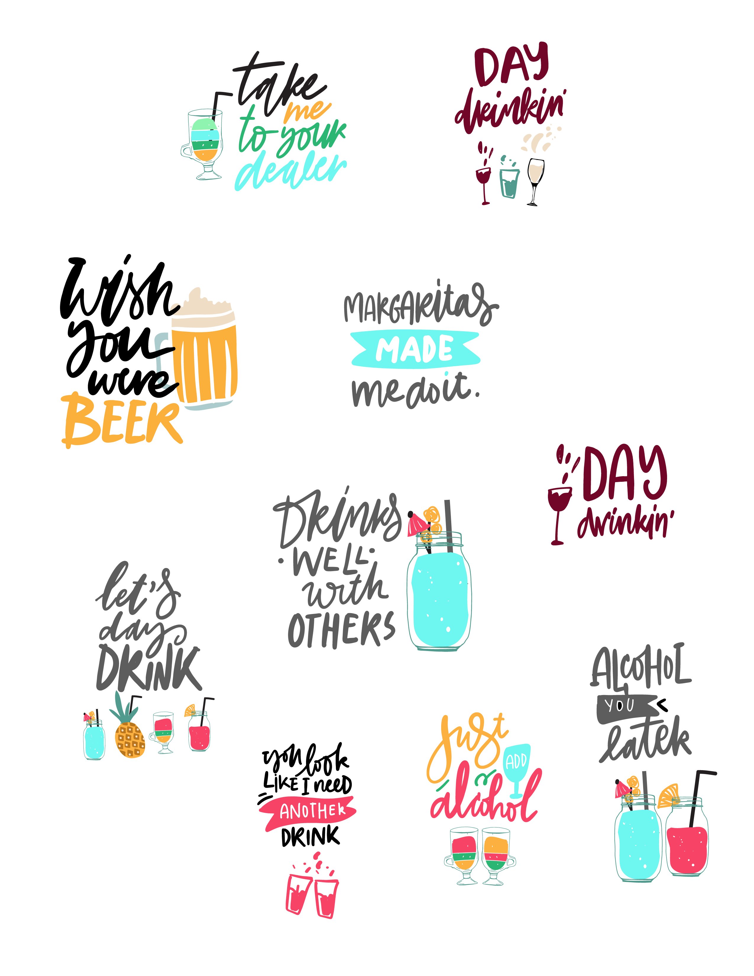 Alcohol stickers bundle vol. 3