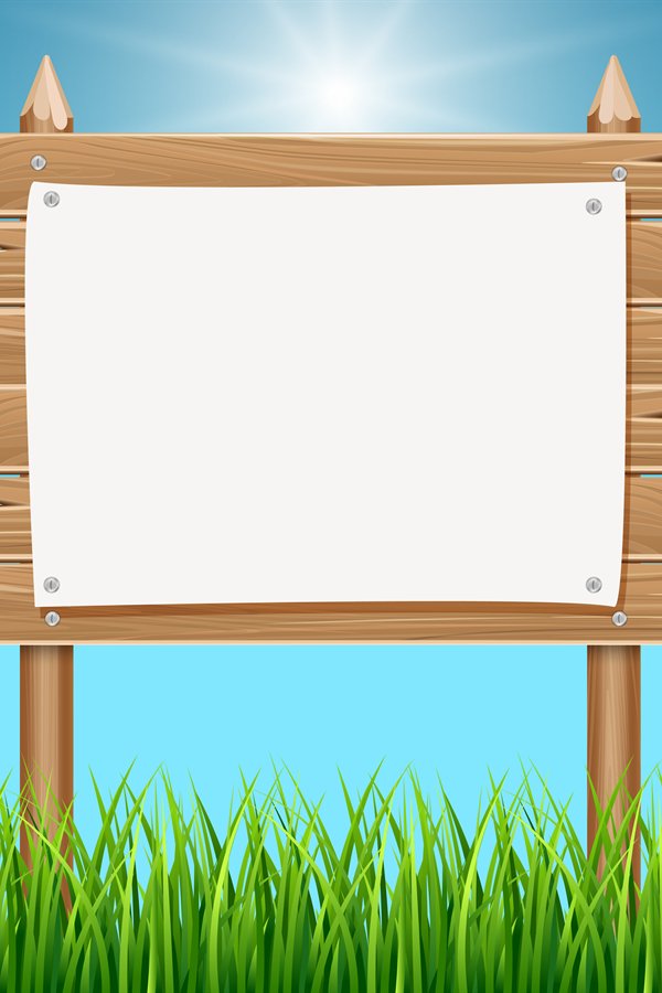 Wooden blank sign board with paper blue sky (822451)