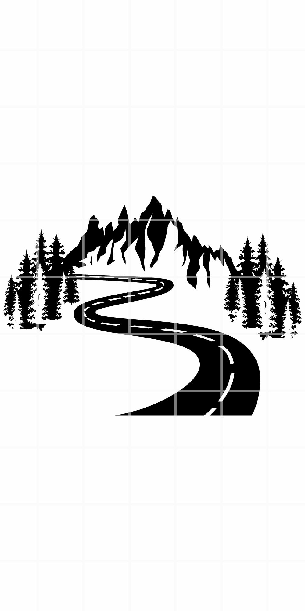 Highway in mountains svg. Forest road svg. Road (2174430)