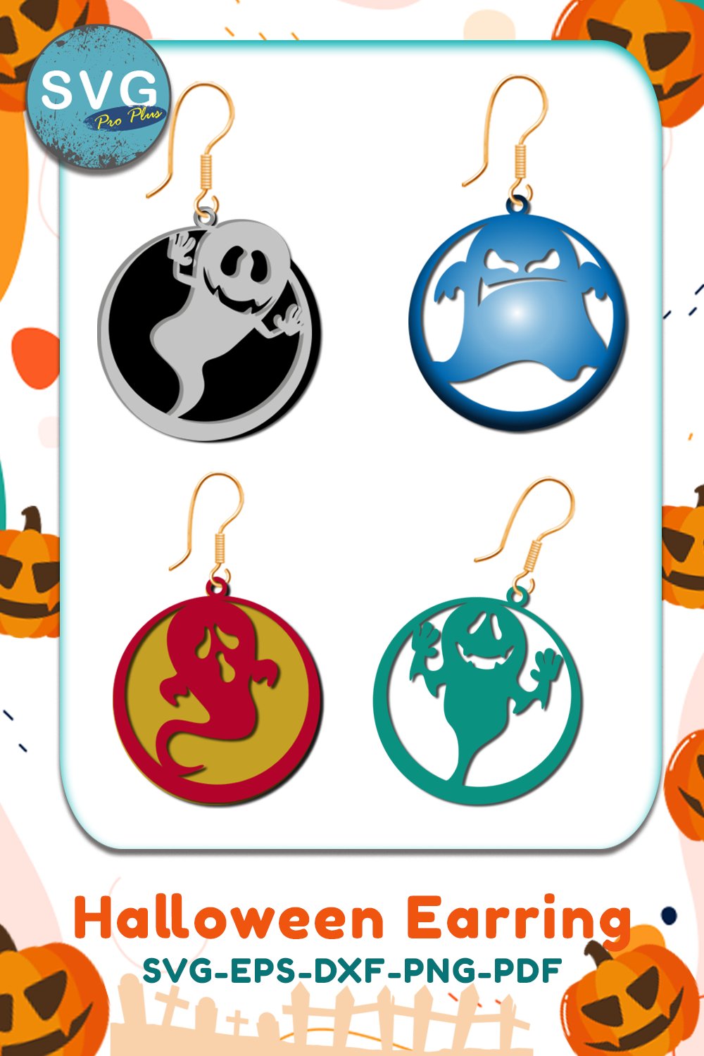 Halloween earring svg Ghost earring svg