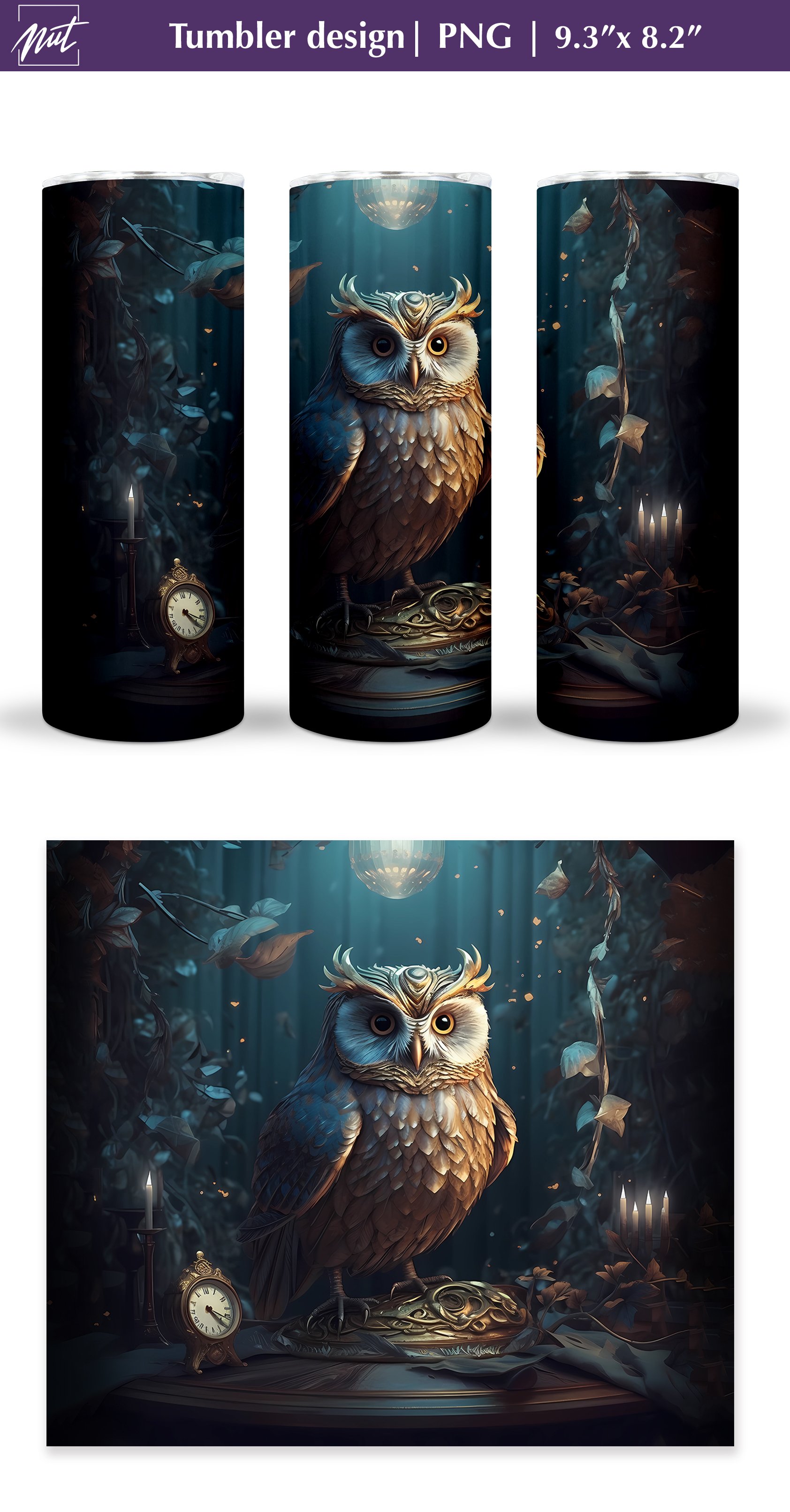 Owl tumbler sublimation, 3d owls