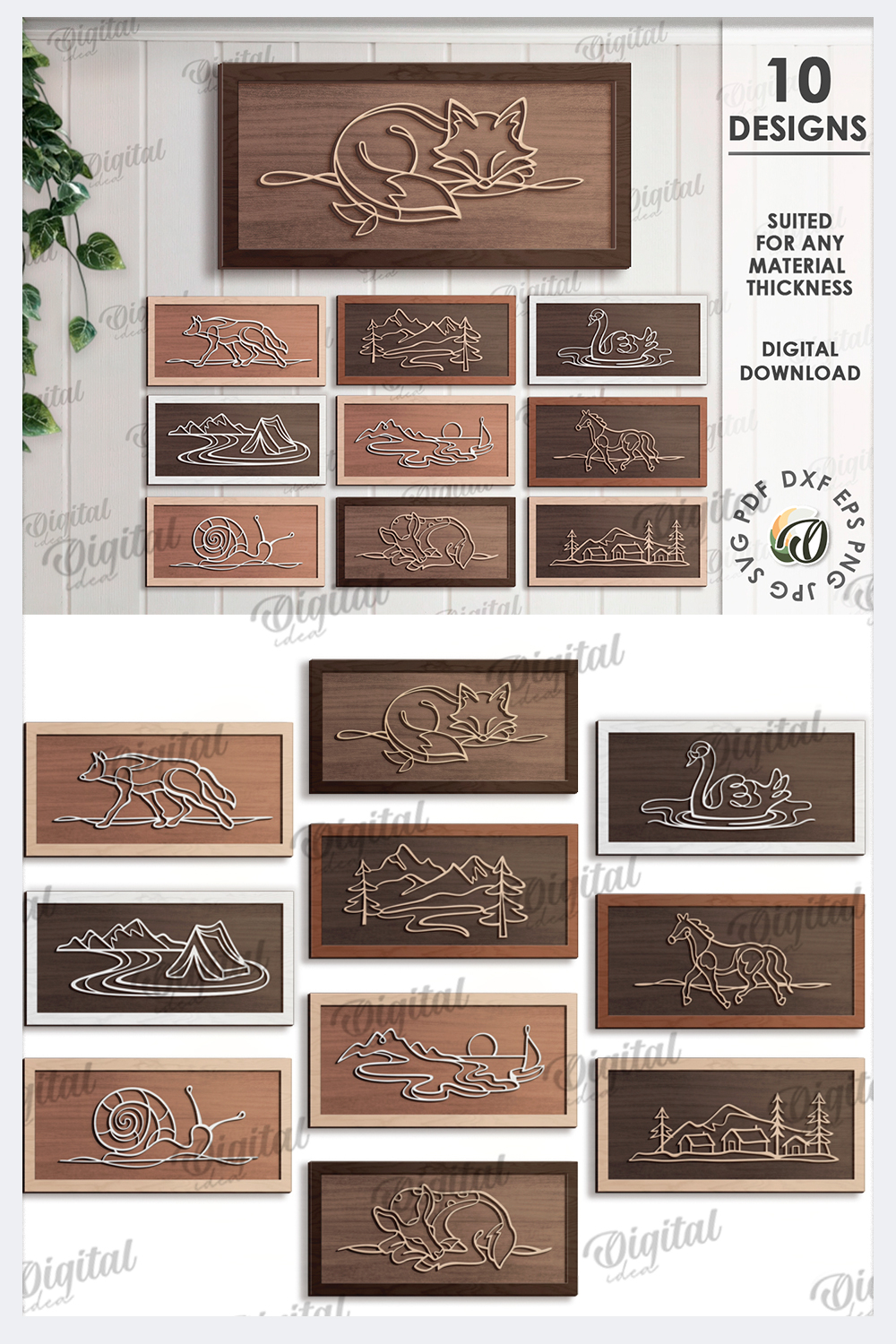 Line art decor Laser Cut Bundle. Home Decor SVG.